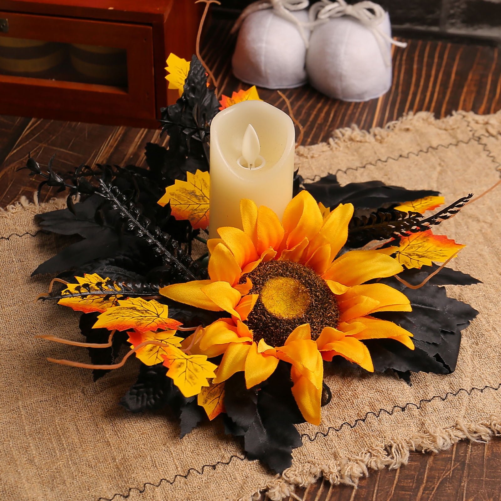 Guozer Candle Rings For Pillars 1PCS Mini Fall Wreath Table ...