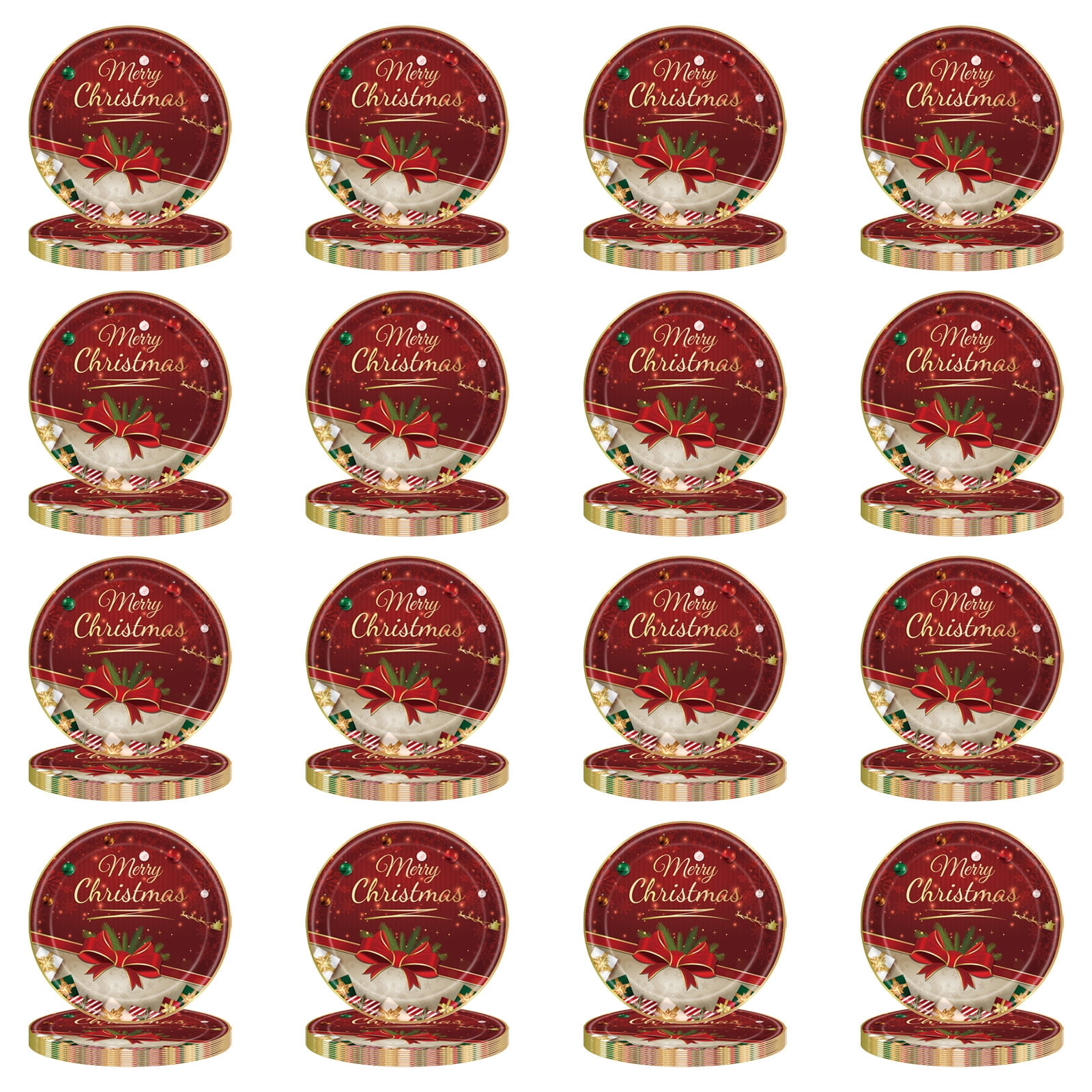 Guozer Christmas Party Tableware Set, 7In Paper Plates for Party ...
