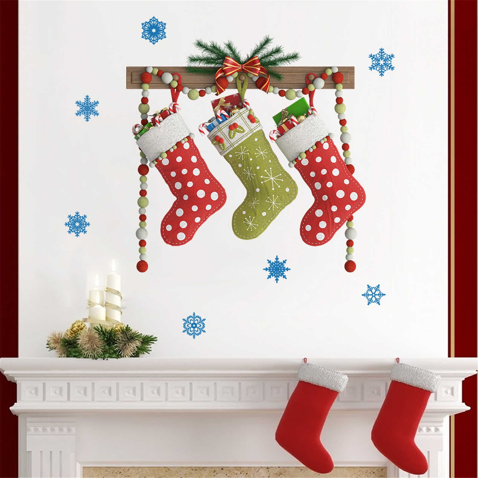 Guozer Clearance Christmas Window Clings 1PCS Christmas Stocking Prints ...