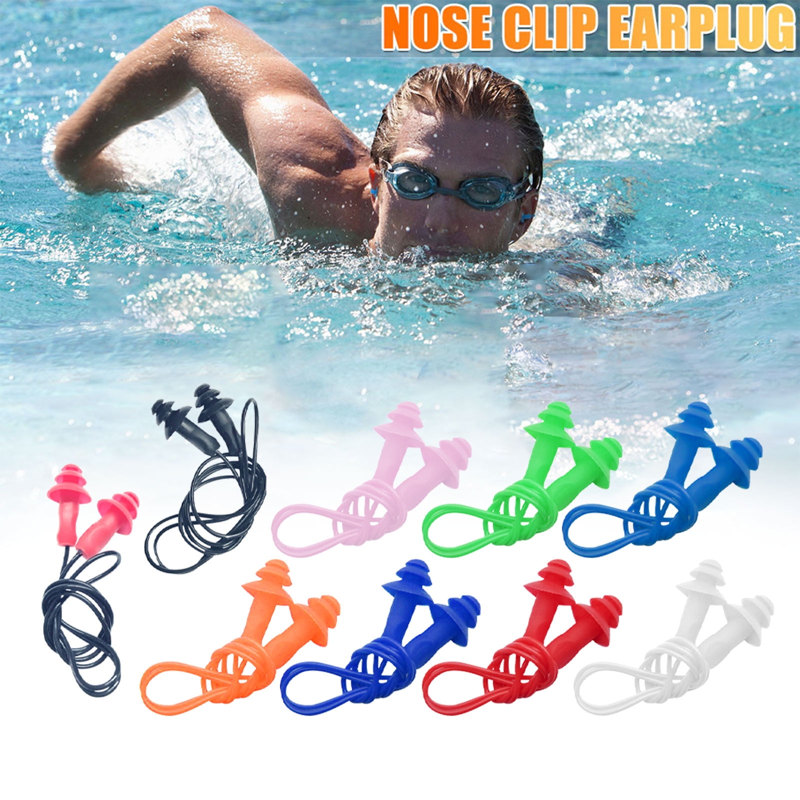 Guozer Diving Wired Earplugs 1 Pair Swimming Earplugs Silicone Ear ...