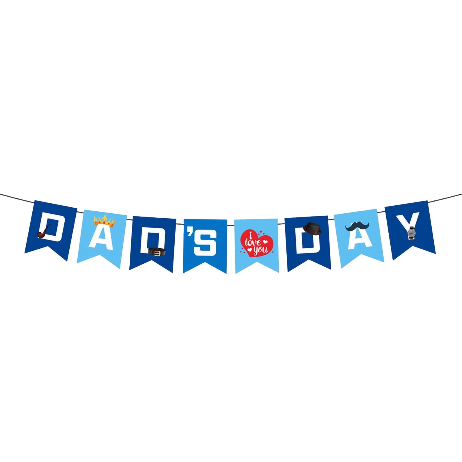 Guozer Father's Day Flag Banner for Party Paper Flower Set Happy Dad's ...
