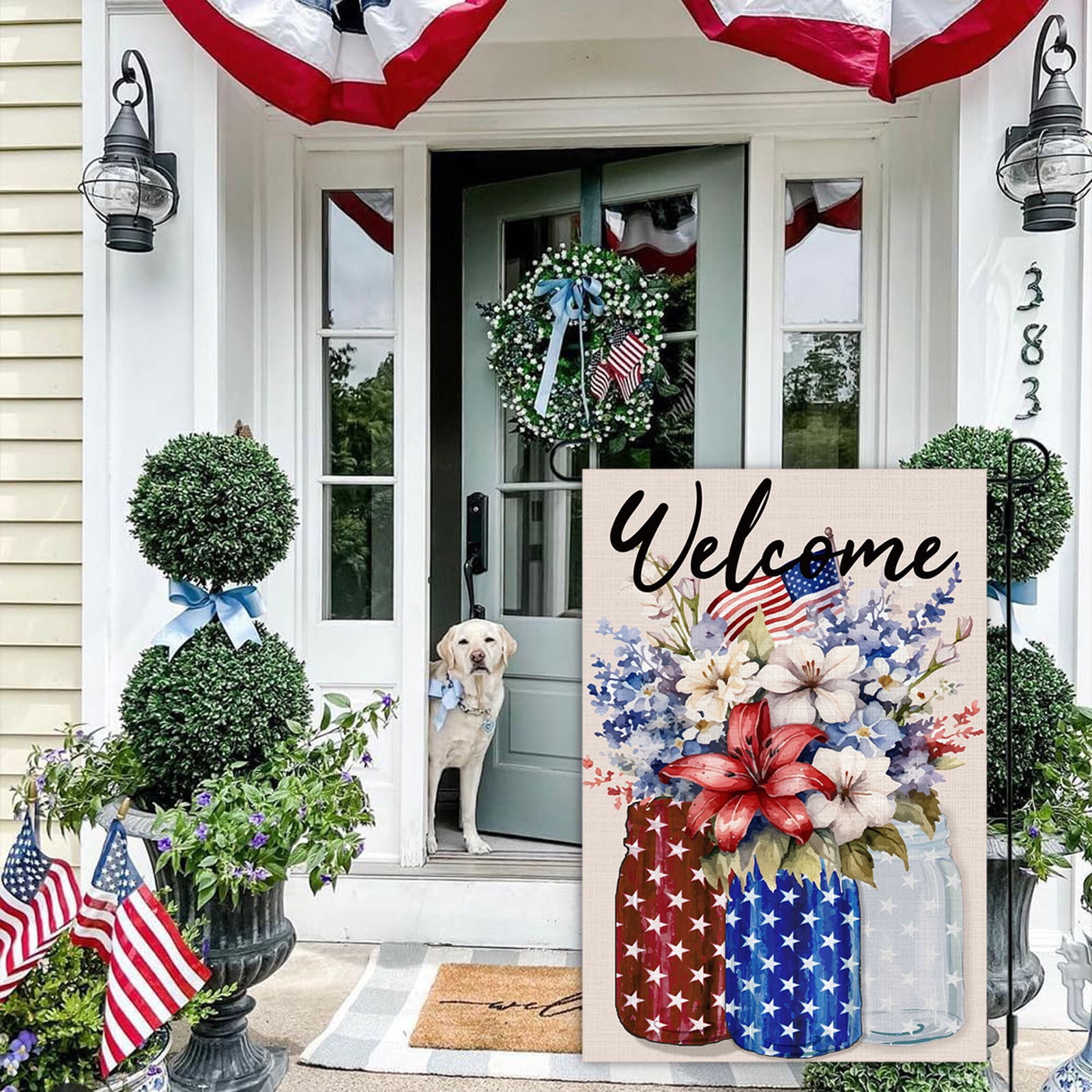 Guozer Flag Decorations for Garden Patriotic Yard Flags for 4th of July ...