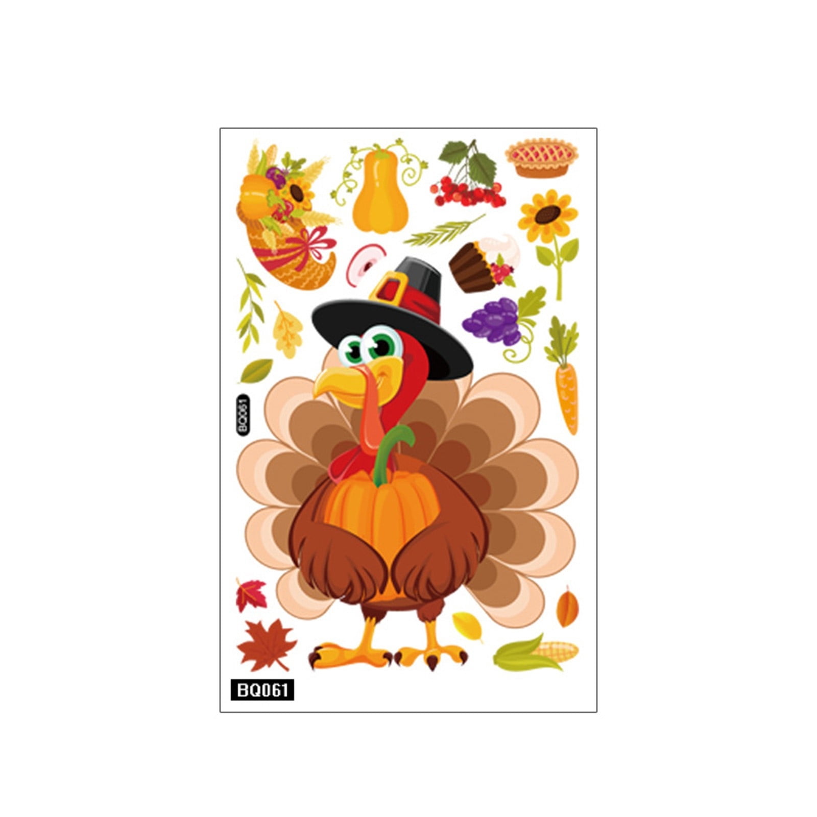Guozer Clearance Holiday Turkey Cling 1PCS Thanksgiving Window Clings ...