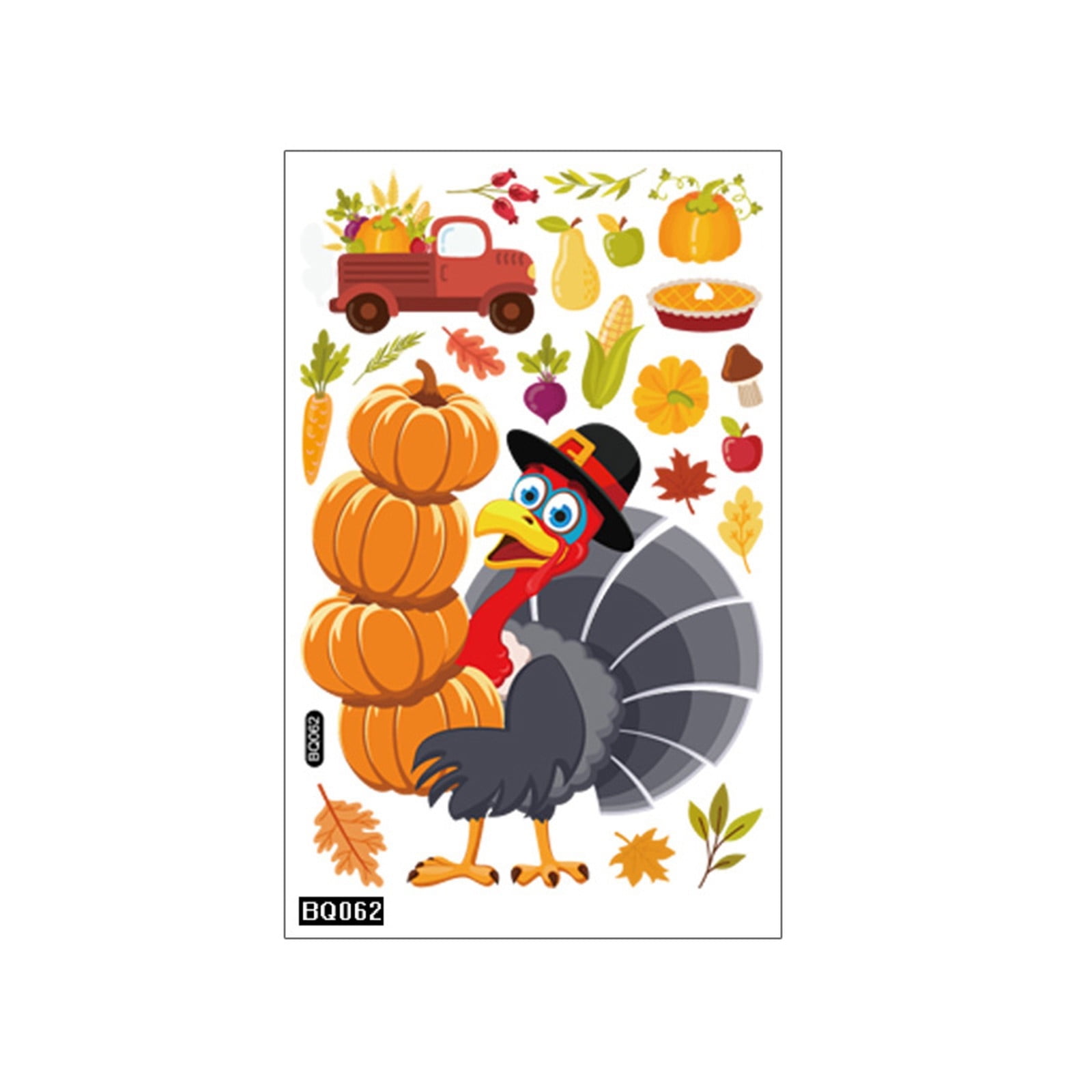 Guozer Clearance Holiday Turkey Cling 1PCS Thanksgiving Window Clings ...
