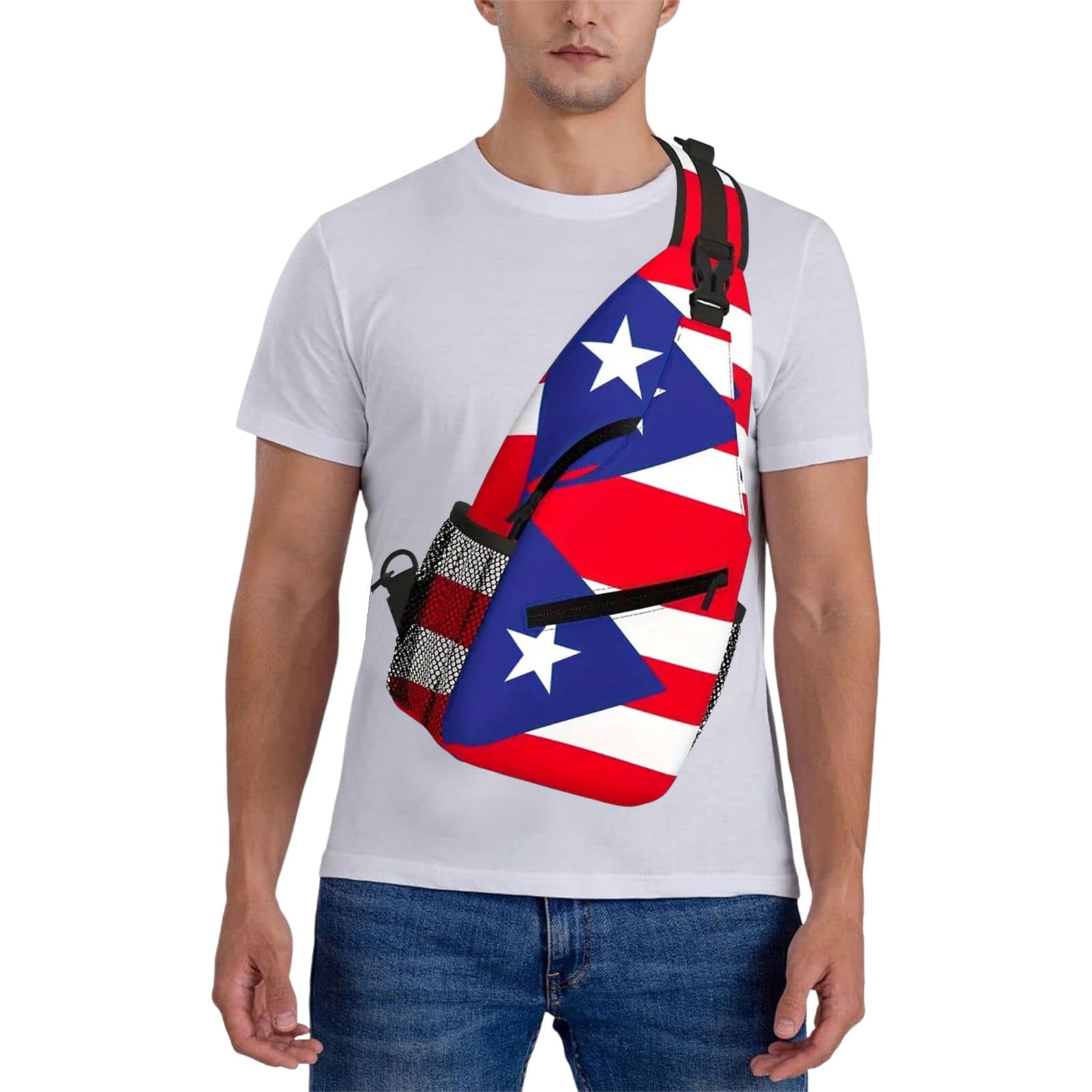 Guozer Patriotic Crossbody Bag American Flag Sling Bag for Women Men ...