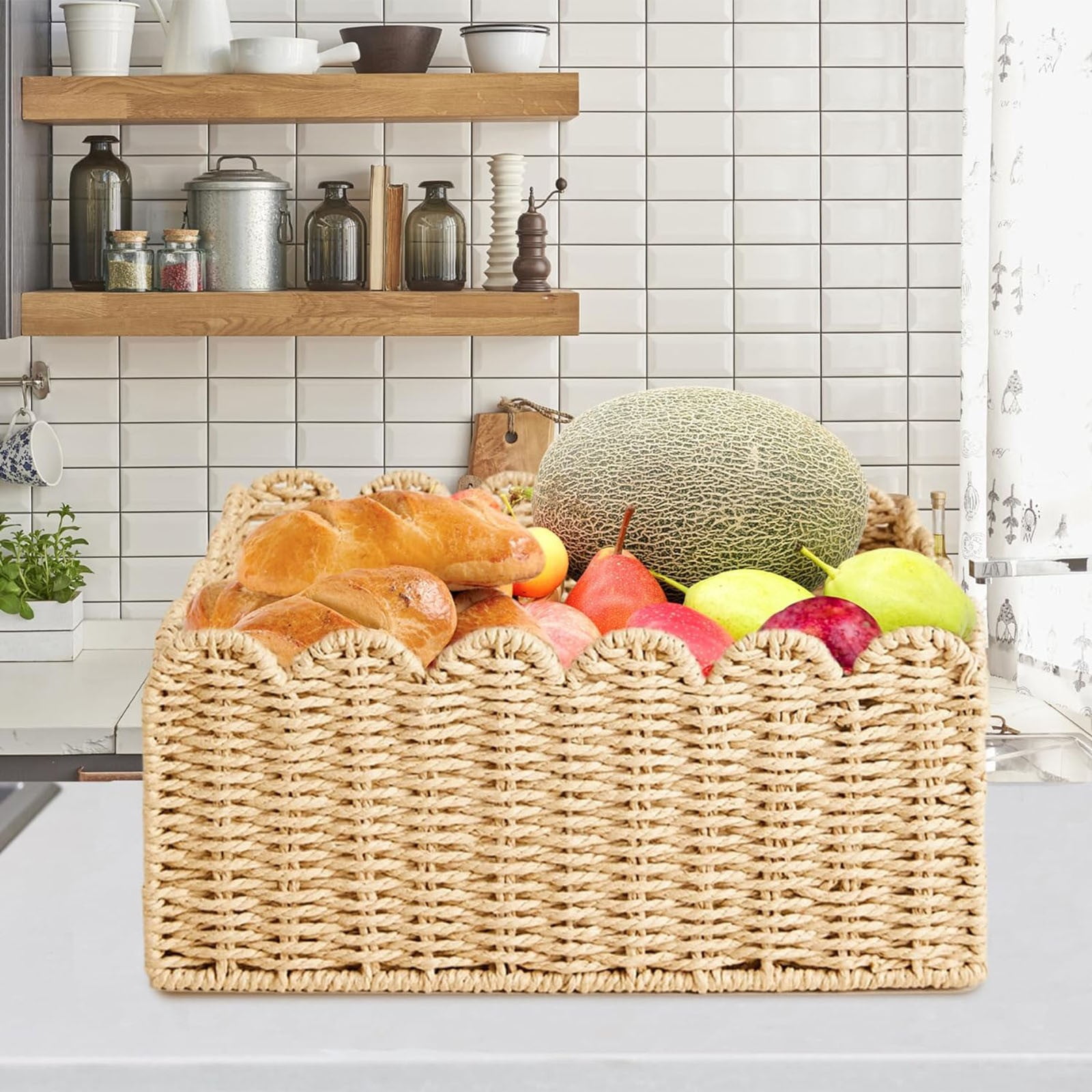 Guozer Clearance Round Woven Storage Baskets, Soft Cotton Rope Woven ...