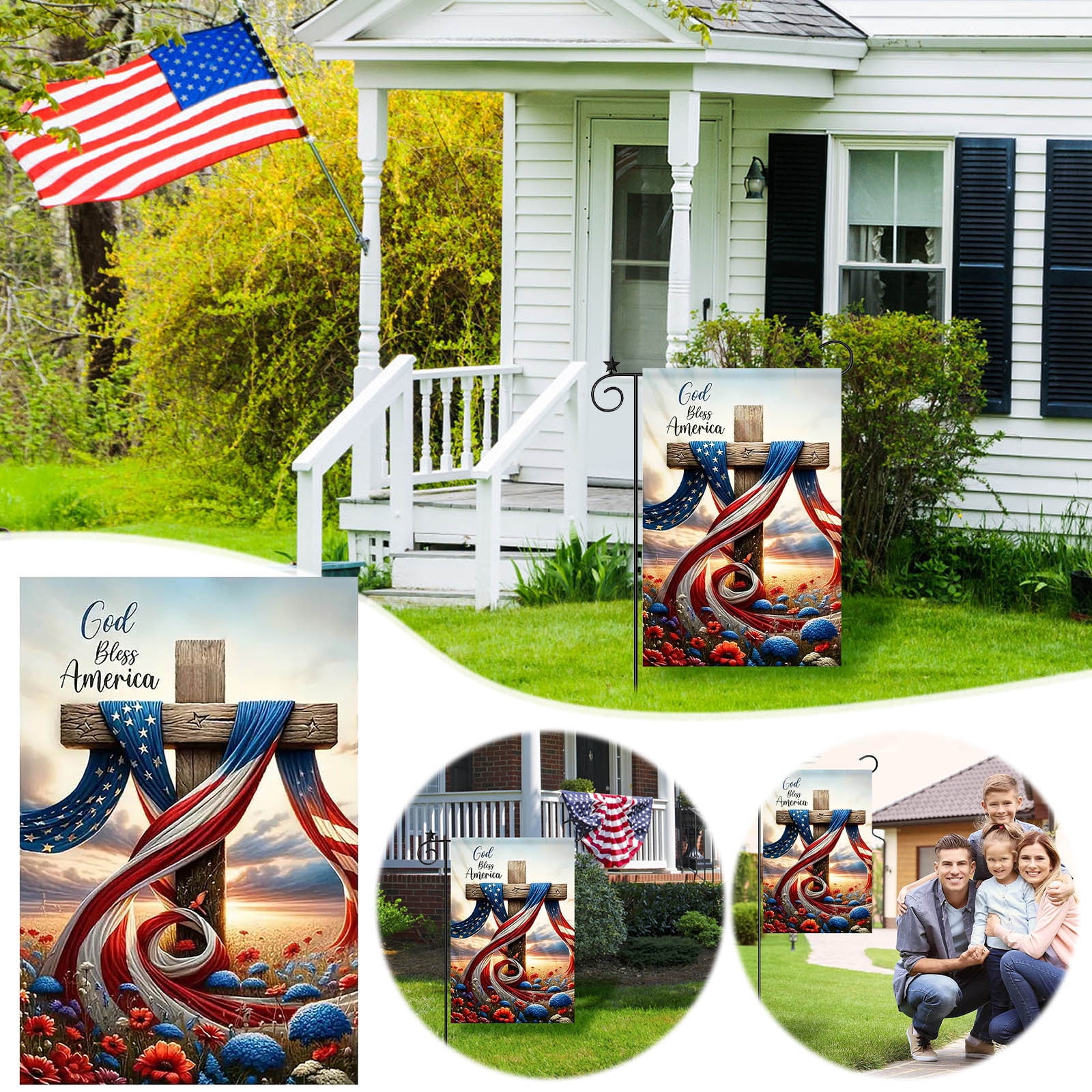 Guozer Clearance ! Summer Garden Flag for 4th of July Decorations Yard ...