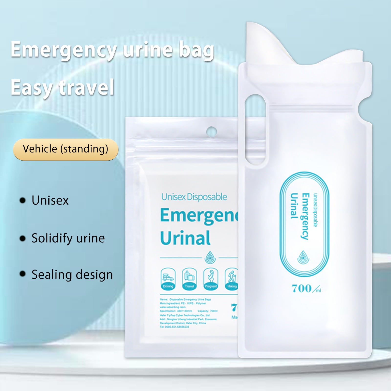 Guozer Disposable Pee Bags for Women 4Pcs Travel Disposable Urinal for ...