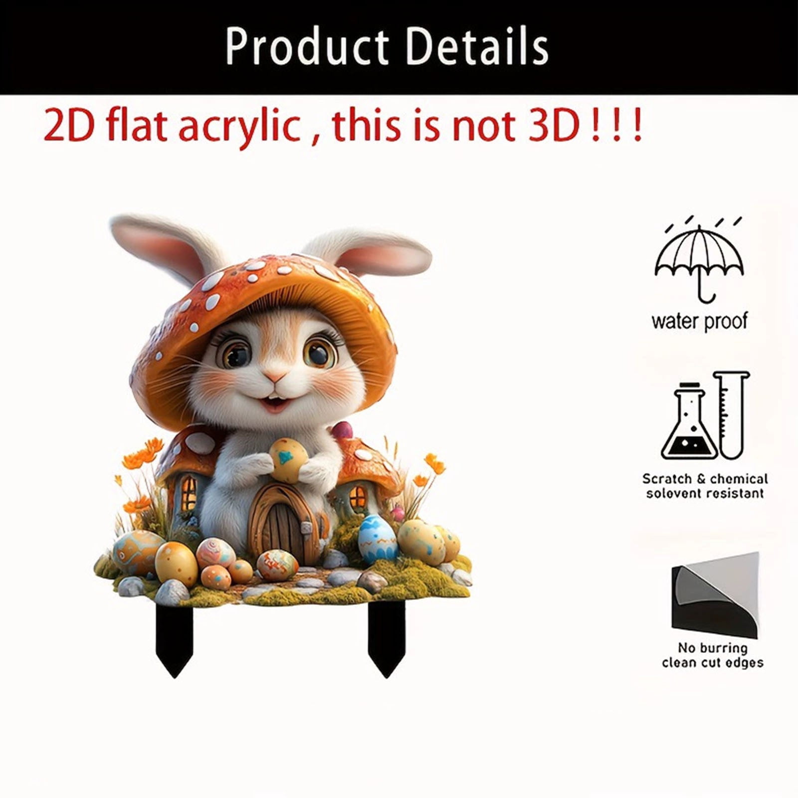 Guozer Easter Decorations Outdoor, Acrylic Floor Insert, Waterproof ...