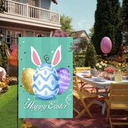 Happy Easter Wreath Garden Flag – 12” x 18”, Double Sided, House Flag ...
