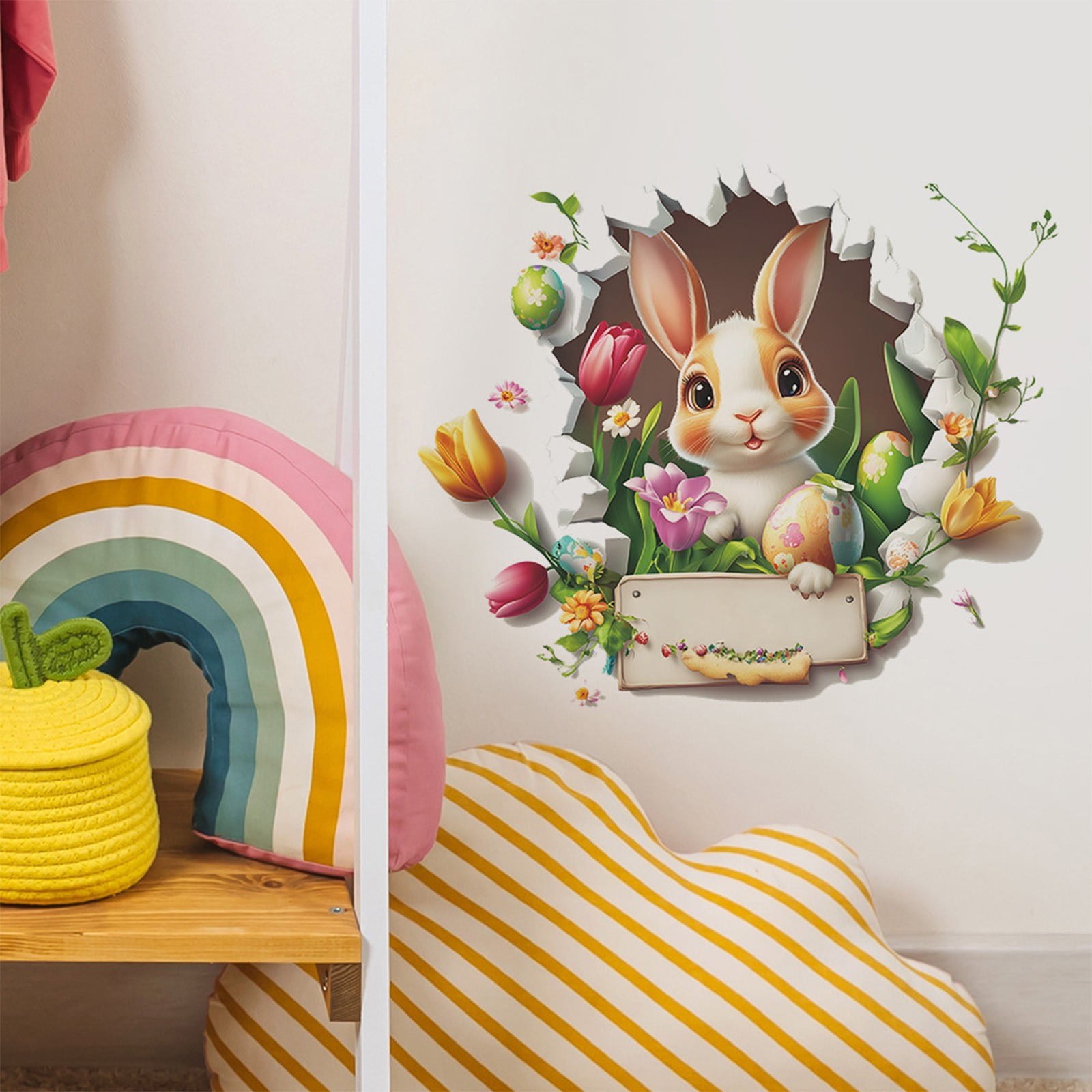 Guozer Fake Window Decals for Easter Indoor Decoration, Bunny Easter ...