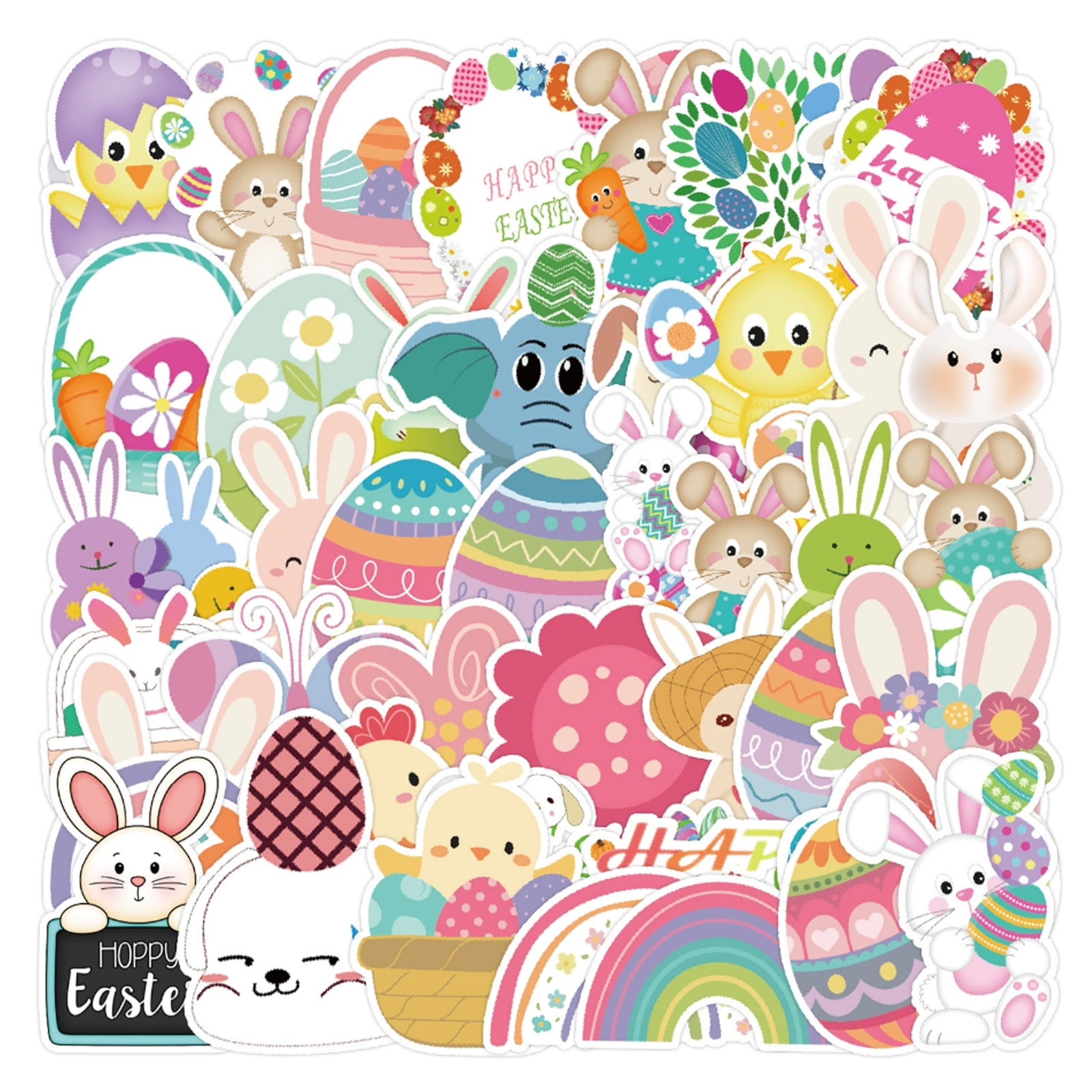 Guozer Glass Window Clings 9 Sheets Easter Stickers for Kids, Glitter ...