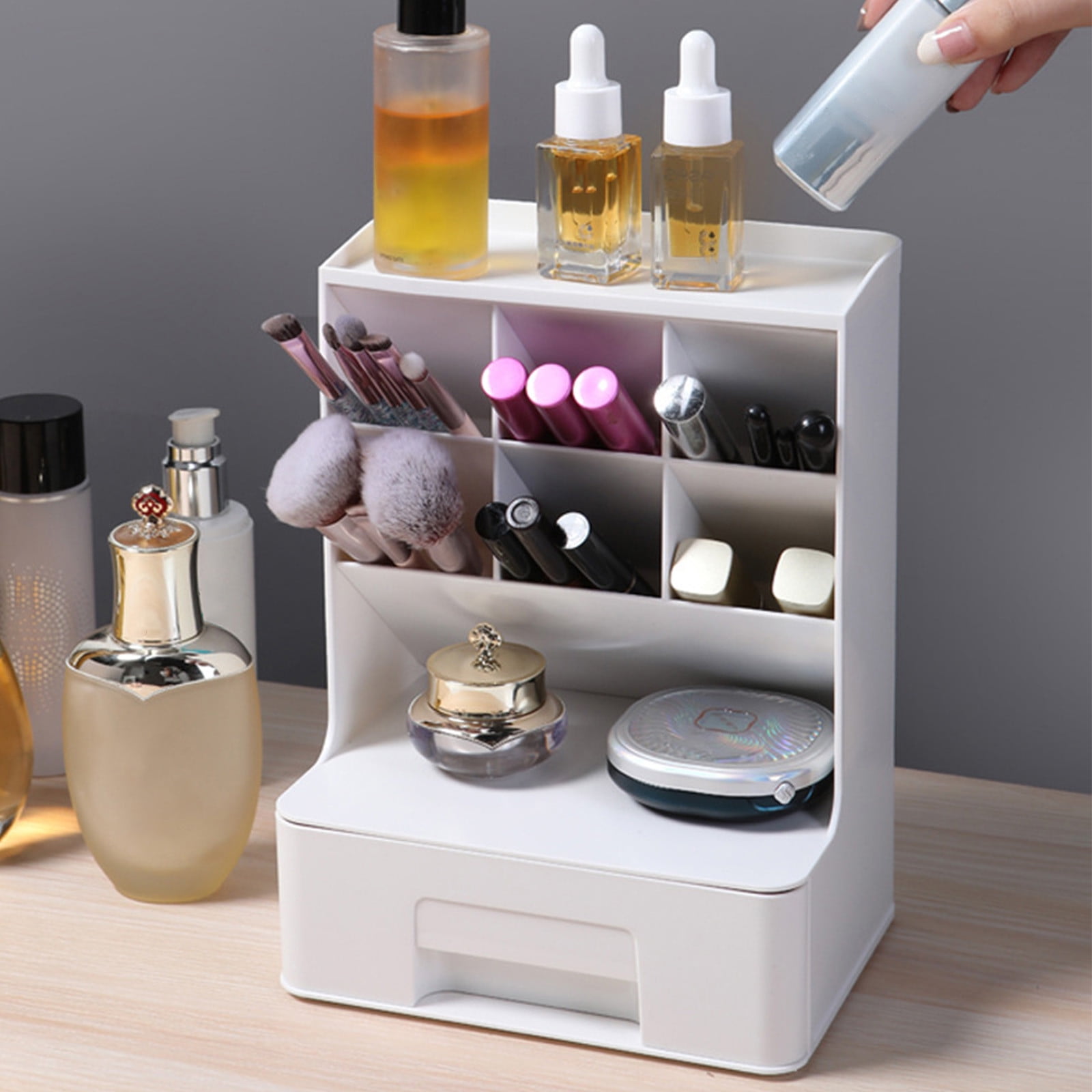 Guozer Mini Desktop Cabinet Office Container with Drawe Sundry Storage ...