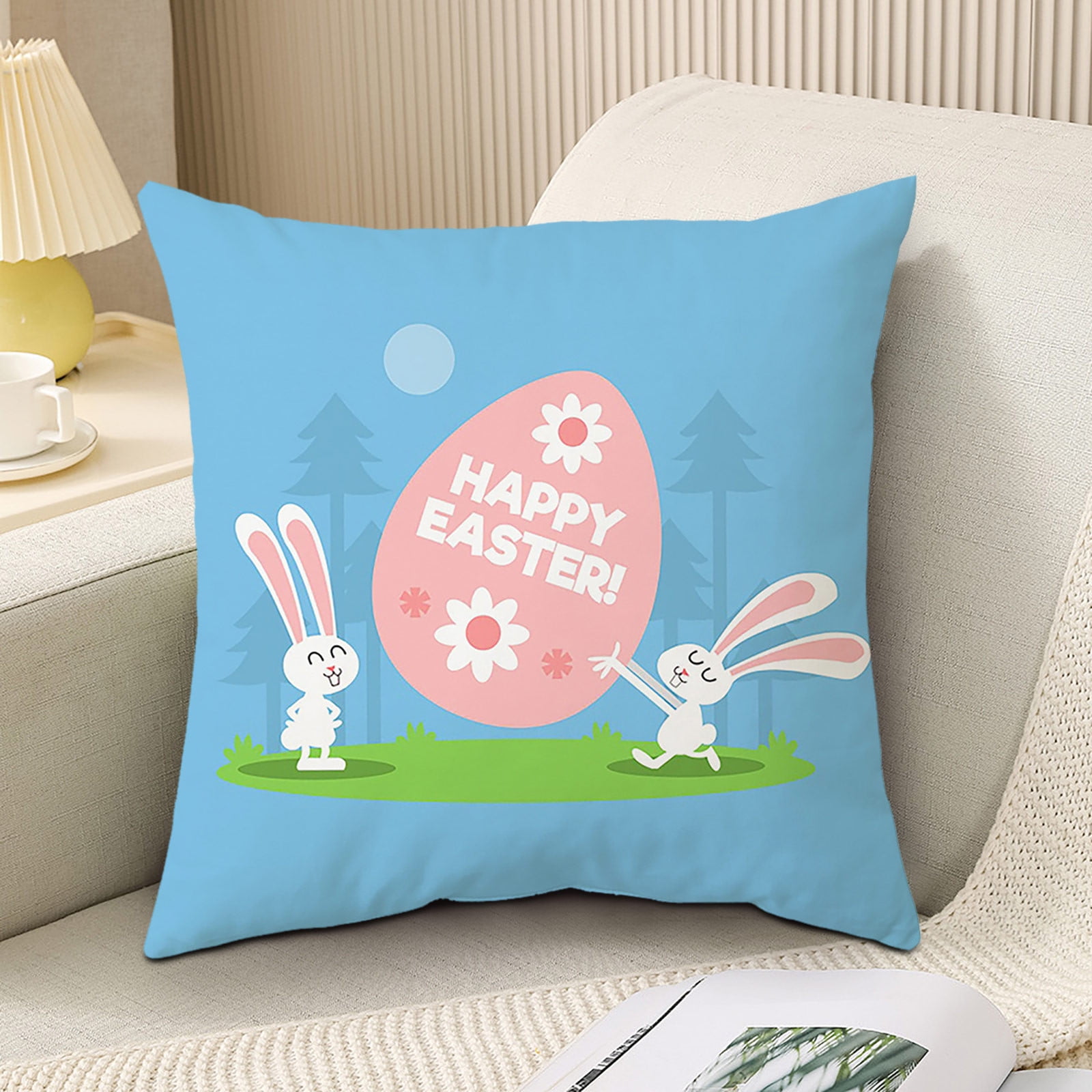 Guozer Spring Pillow Cover Easter Throw Pillow Covers HAPPY EASTER ...