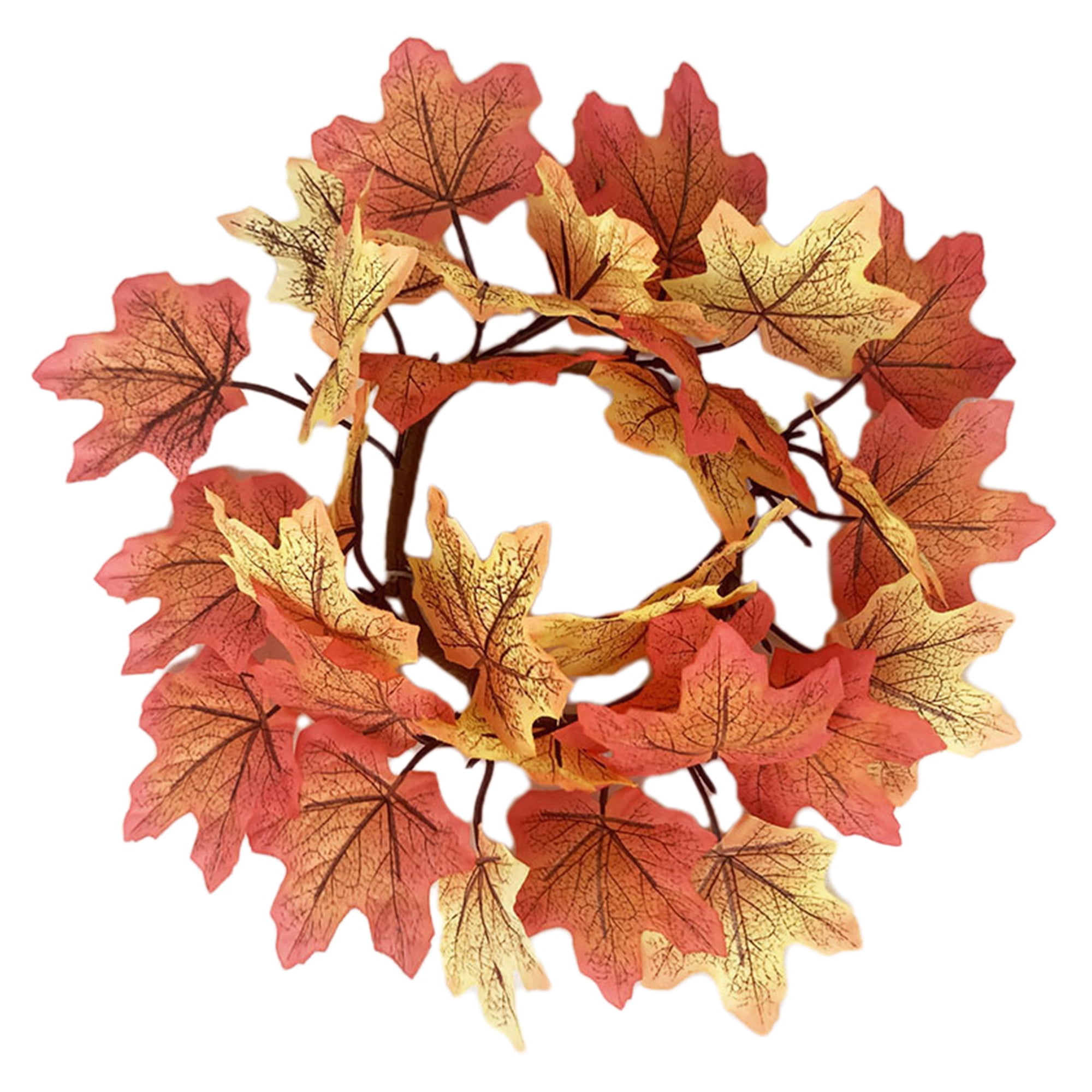 Gupgi 25cm Fall Candle Rings Wreaths, Artificial Maple Leaf Candle Ring ...