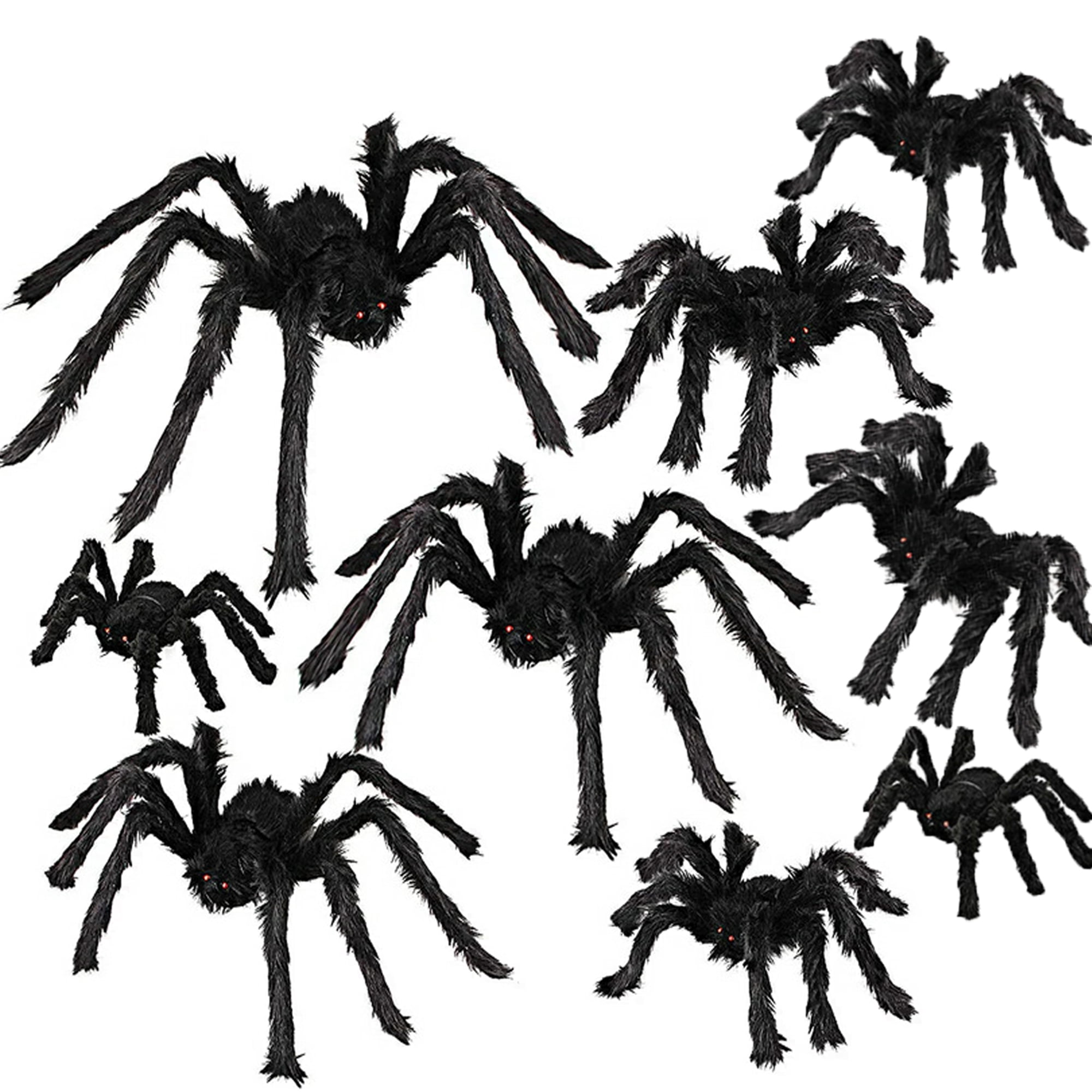 Gupgi 9 Pcs Mini Spiders, Black Plastic 3D Realistic Halloween ...