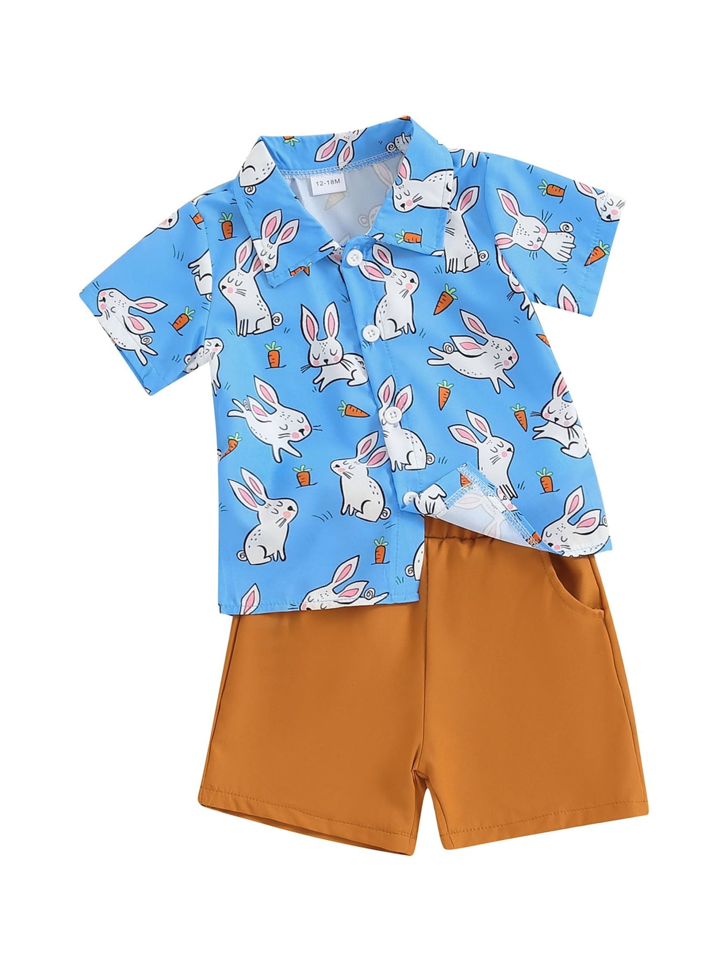 Gupgi Baby Boy Easter Outfits Short Sleeve Button Down Shirt + Pocket ...