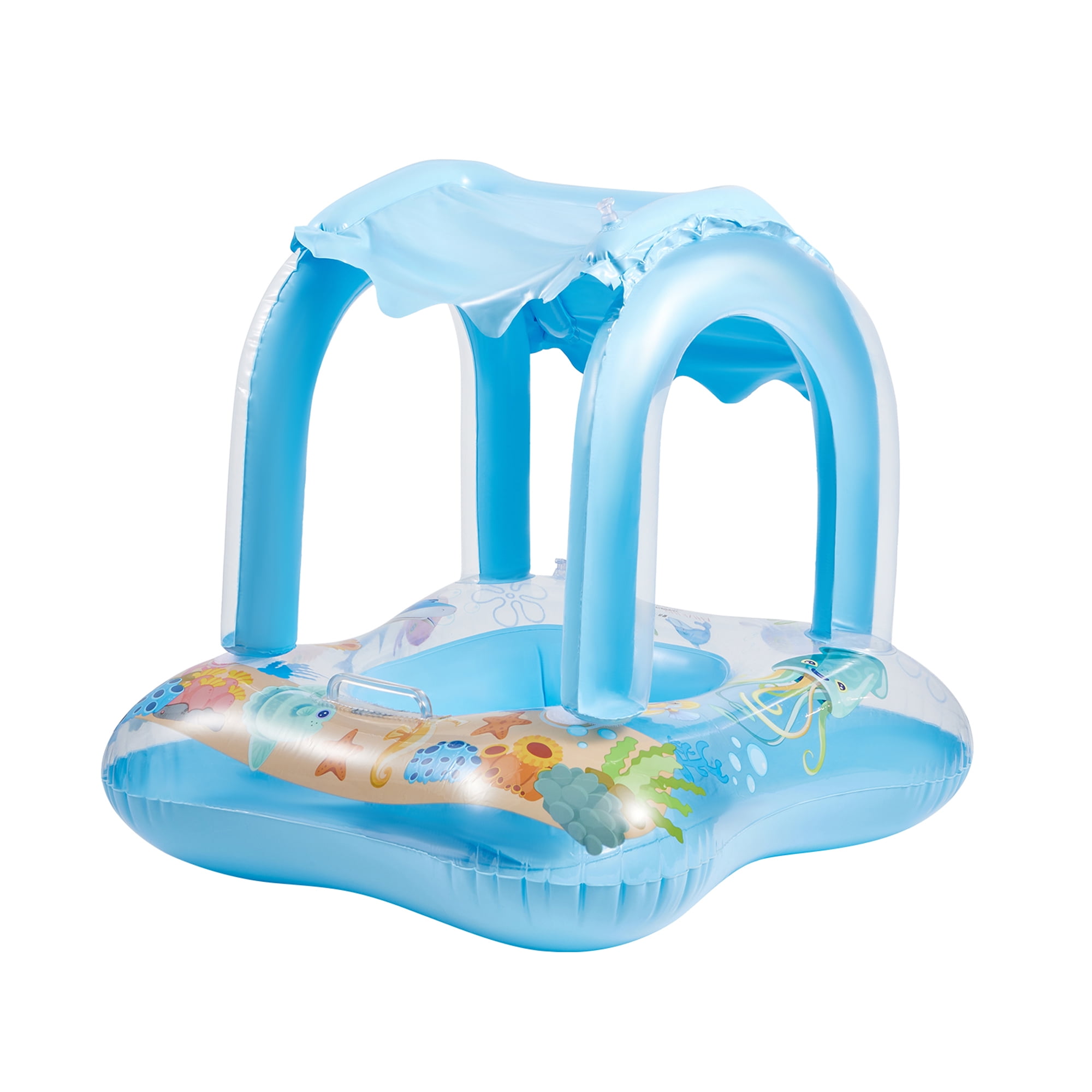 Gupgi Baby Pool Float with Canopy, Inflatable Baby Swim Float with ...