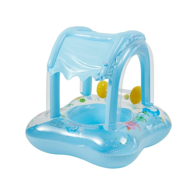 Gupgi Baby Pool Float with Canopy, Inflatable Baby Swim Float with ...