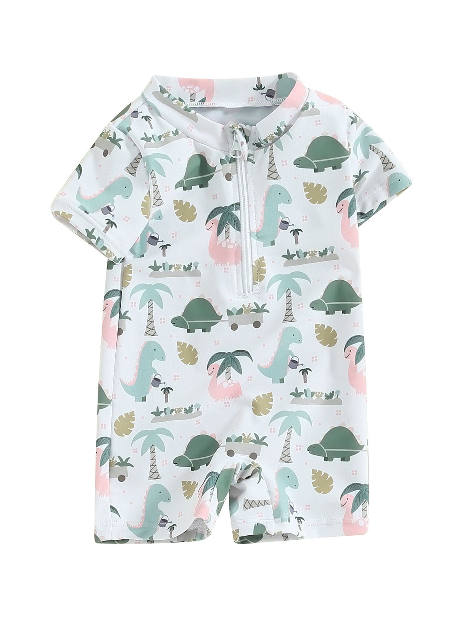 Gupgi Kids Boys Summer Swimsuit Casual Tree/Dinosaur Print Zipper Short ...