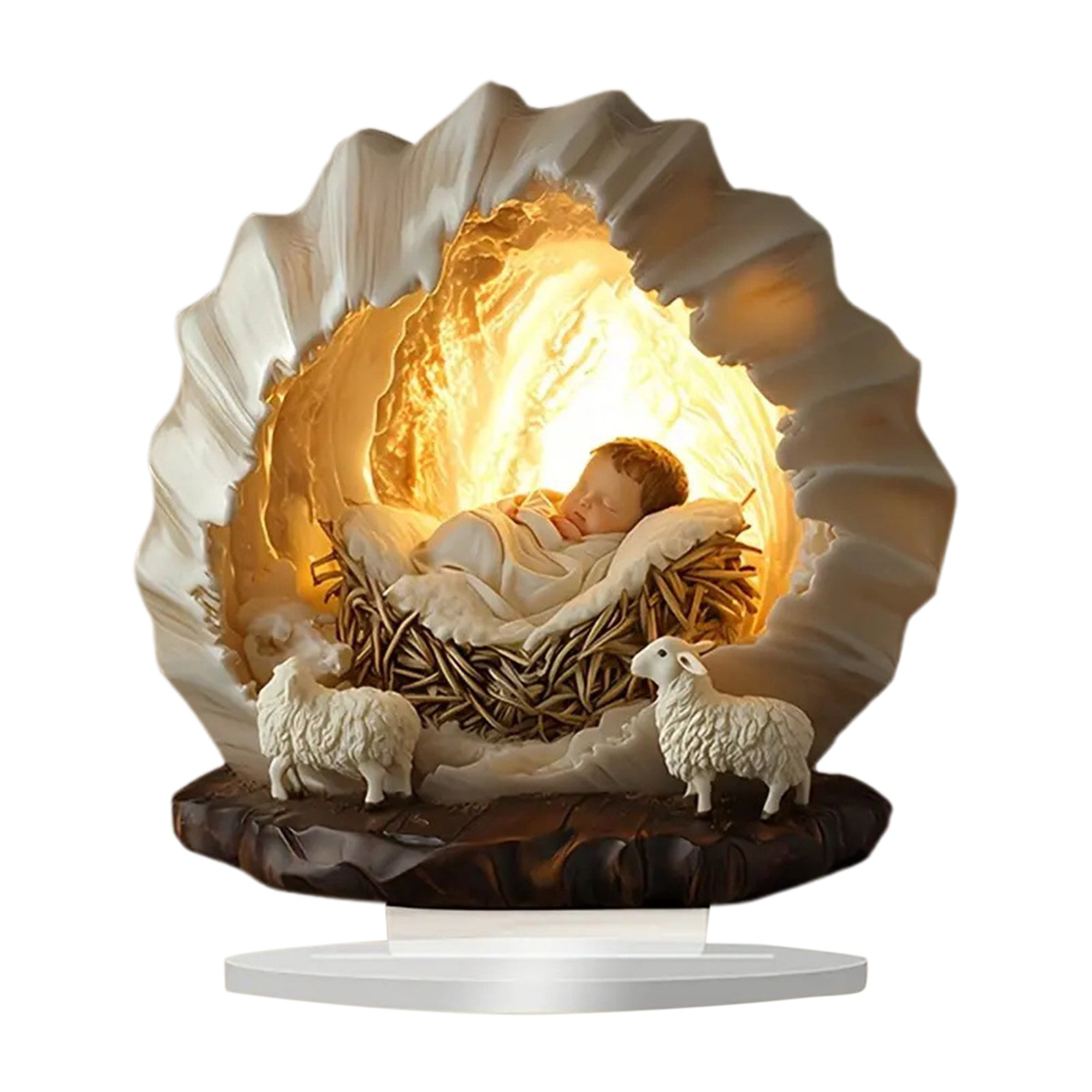Gupgi Small Nativity Scene The Birth of Jesus Decor Sleeping Baby Jesus ...