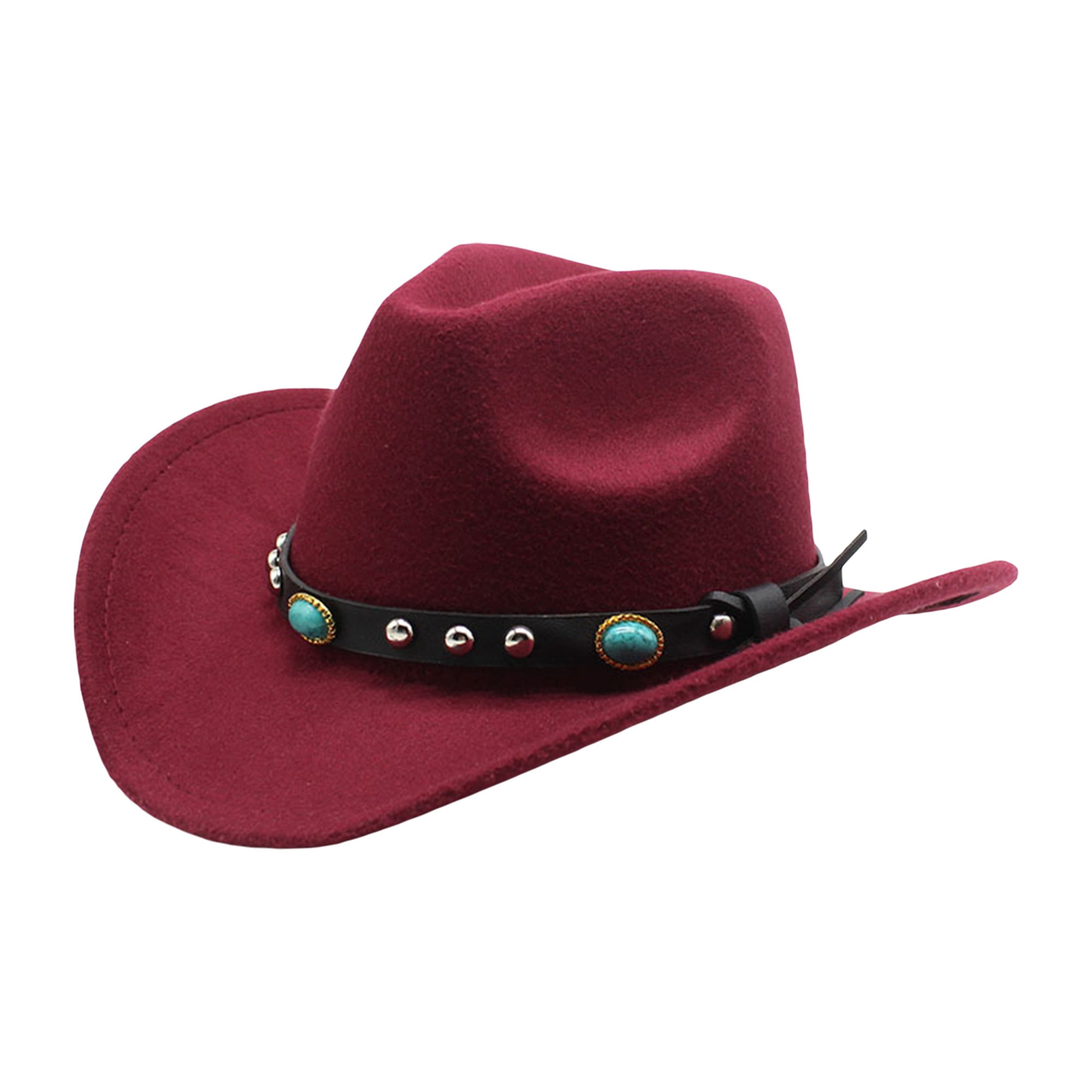Gupgi Women Jazz Cowgirl Hat Vintage Emerald Tweed Western Hat for ...