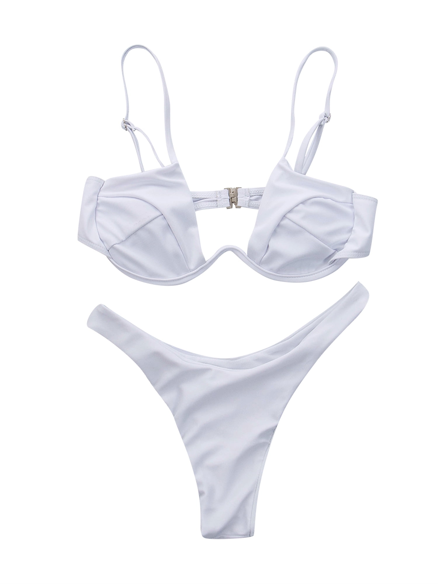 Gupgi Women Push Up Padded Bra Bandage Bikini Set Swimsuit