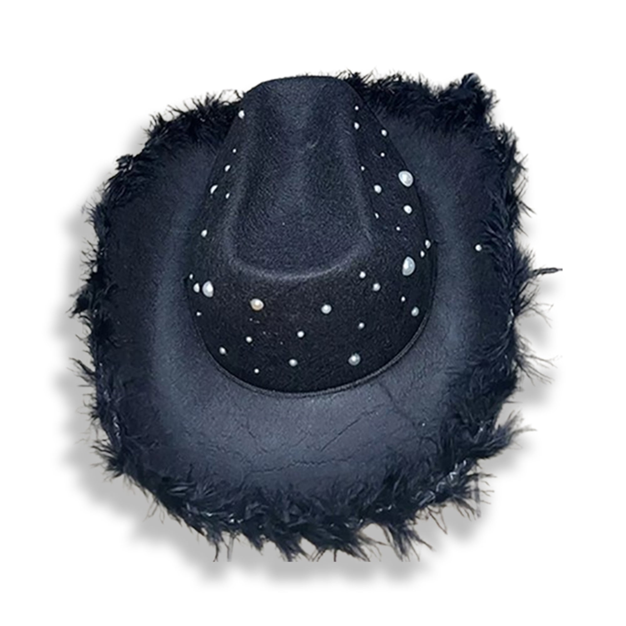 Gupgi Womens Feather Rhinestone Cowgirl Hat Wide Brim Western Bling ...