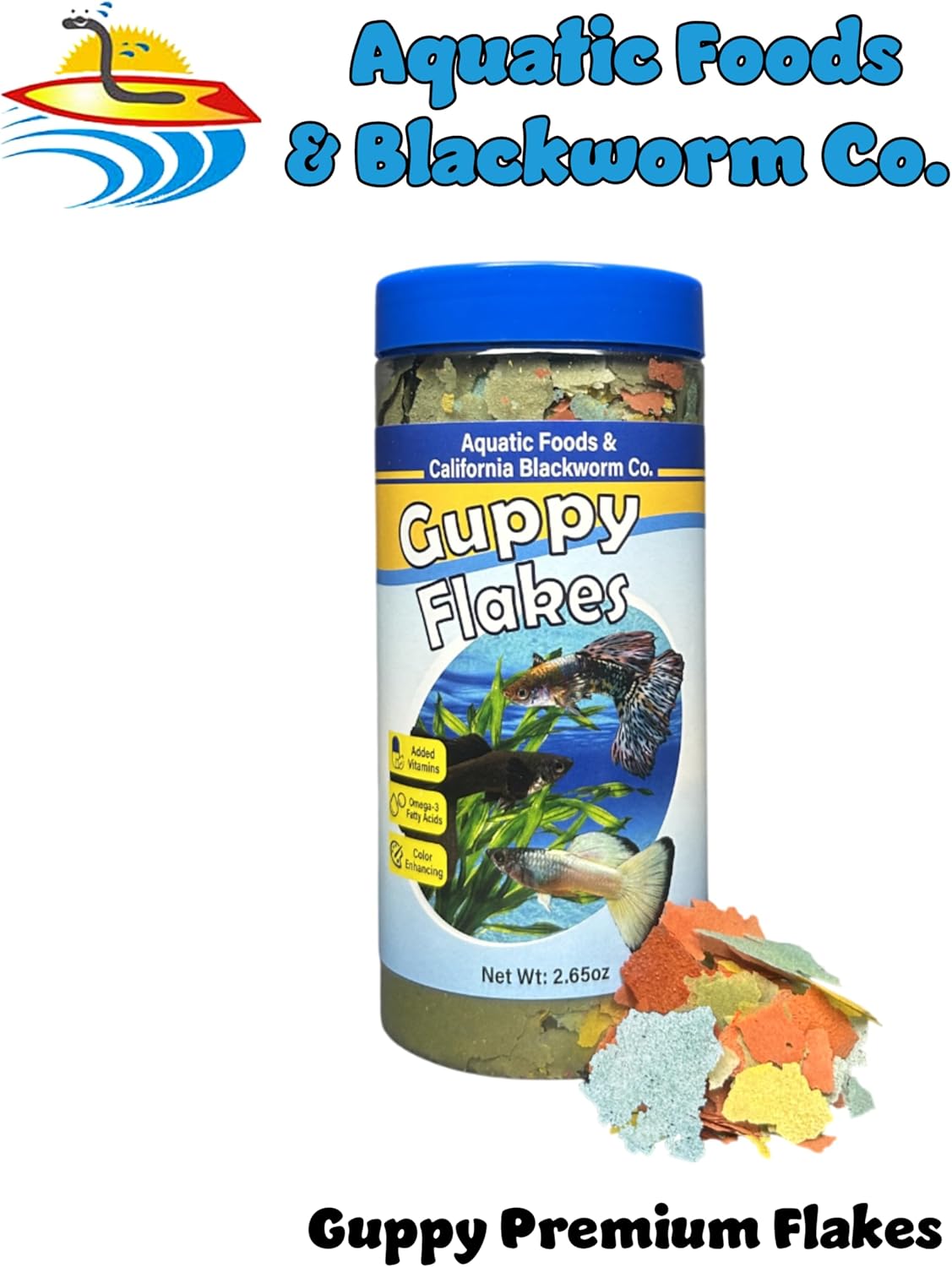 Guppy Flakes, for Guppies, Endler Guppies, Mollies, Platys, Swordtail ...