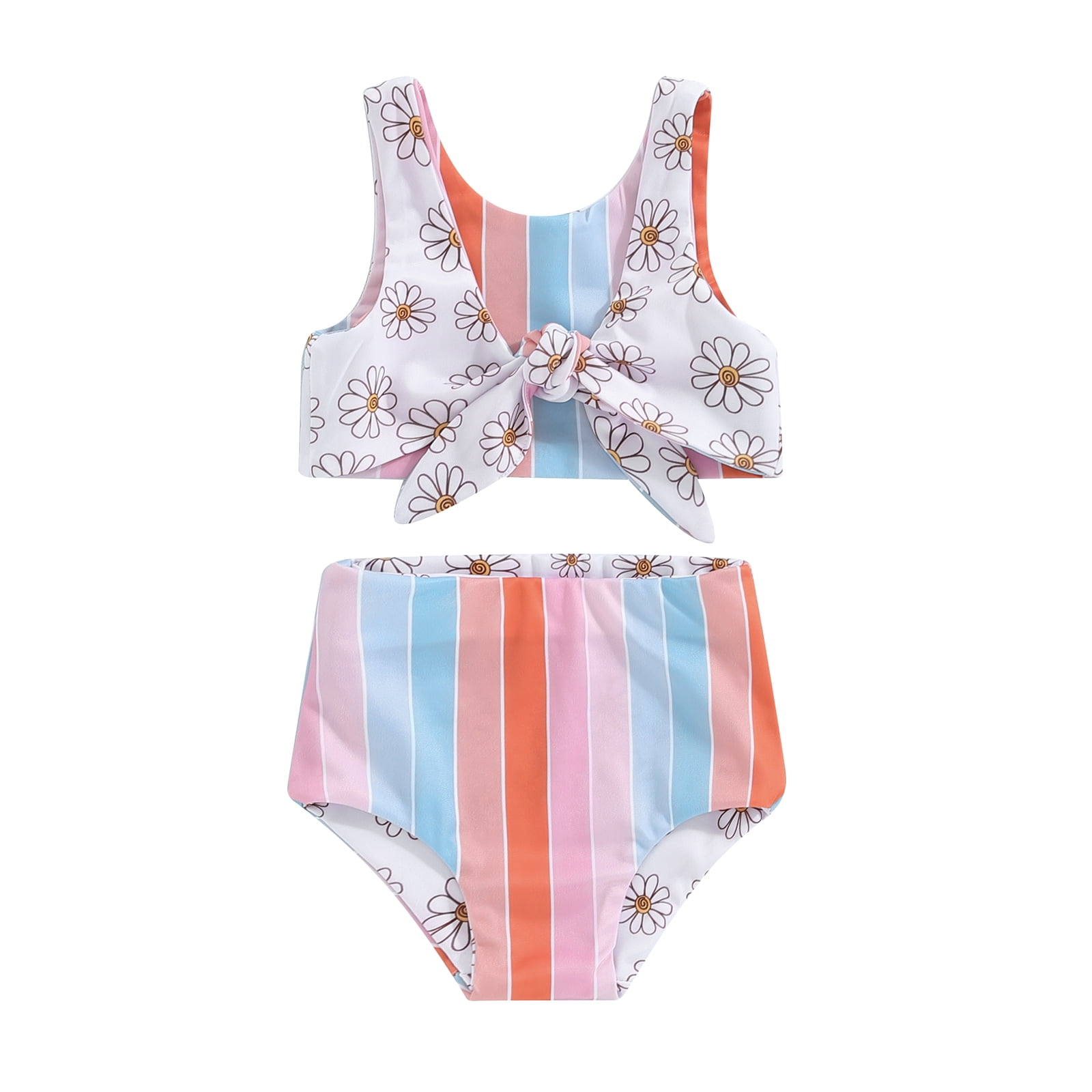 Gureui Kids Girl Two Piece Swimsuits Summer Striped/Floral Print ...