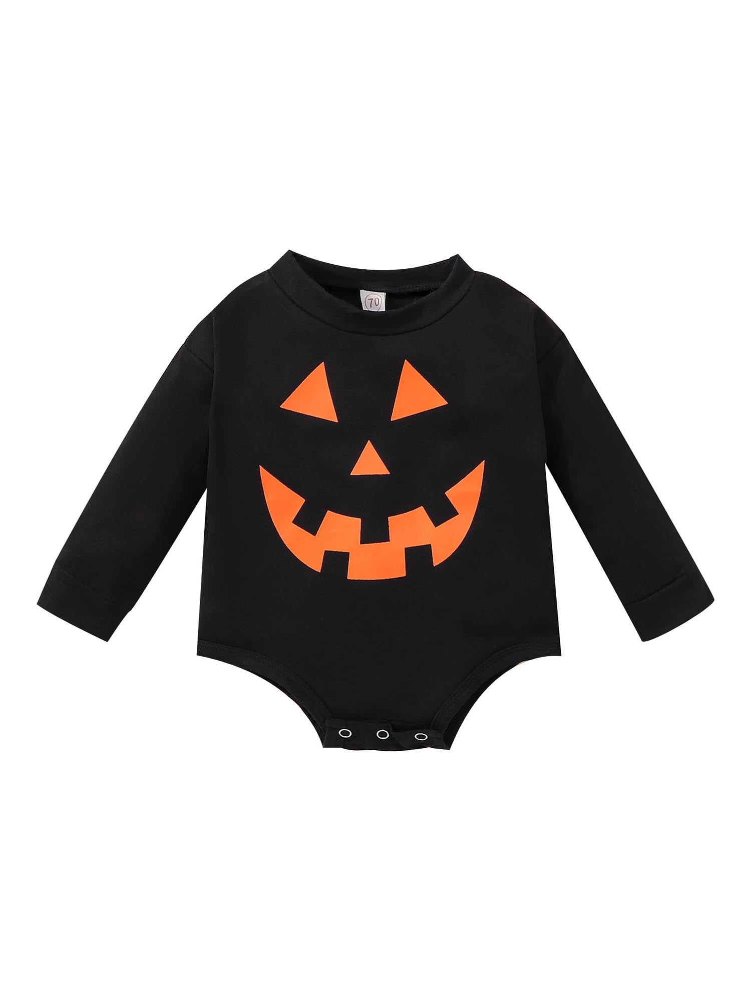Gureui Newborn Infant Toddler Baby Girl Boy Halloween Jumpsuit, Cartoon Smiley Pumpkin Print ...