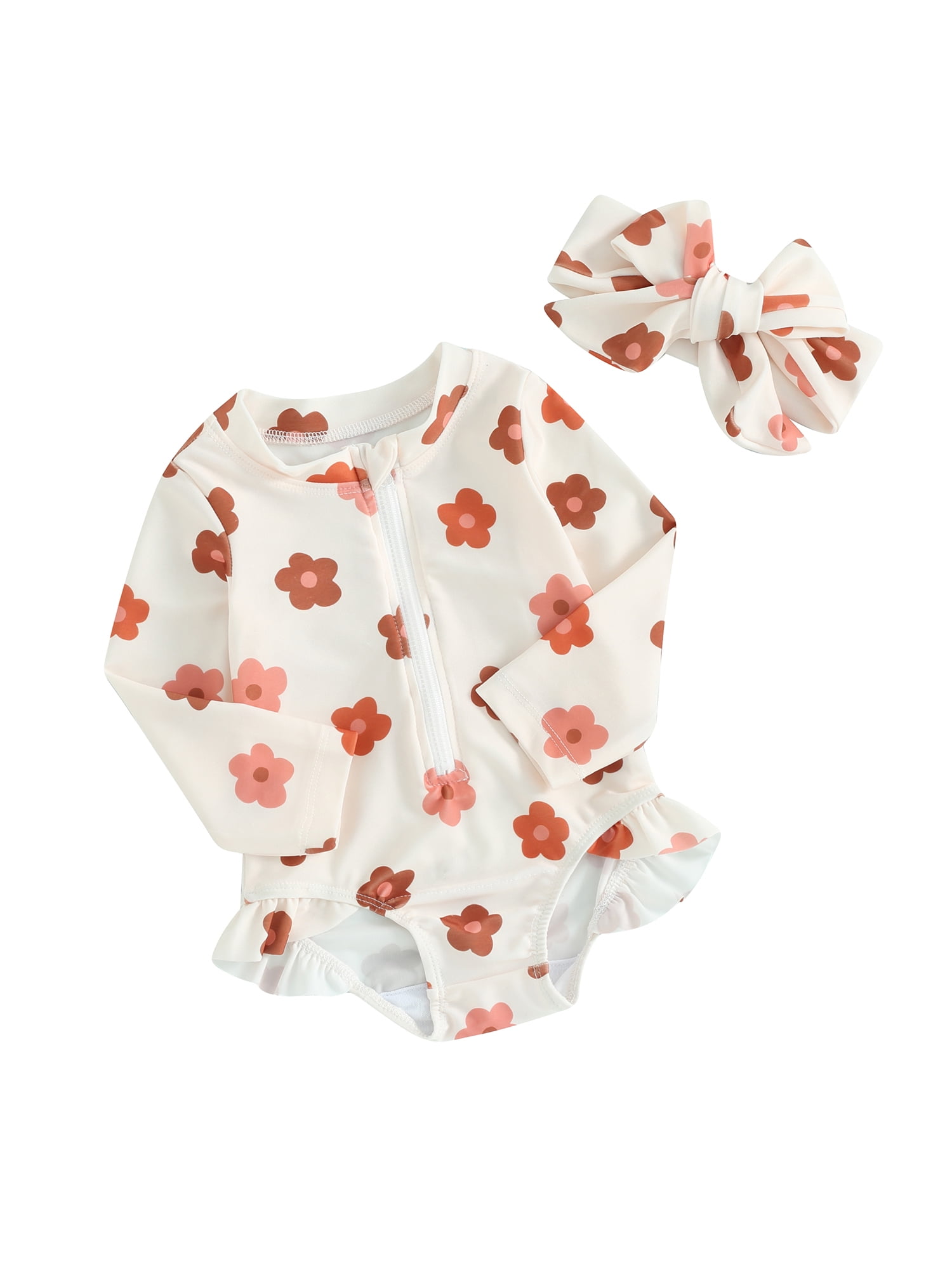 Gureui Toddler Girls Rash Guard Bathing Suit Watermelon/Daisy Print ...