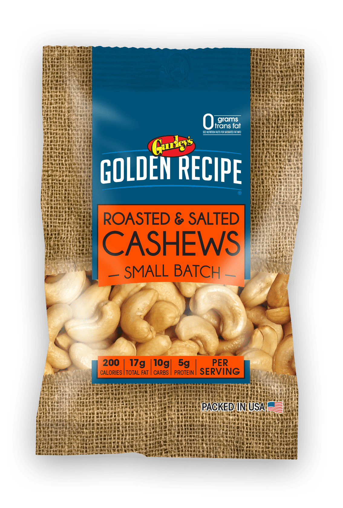 Gurley's Golden Recipe Fancy Whole Cashews, Rich & Creamy, 2.75 oz ...