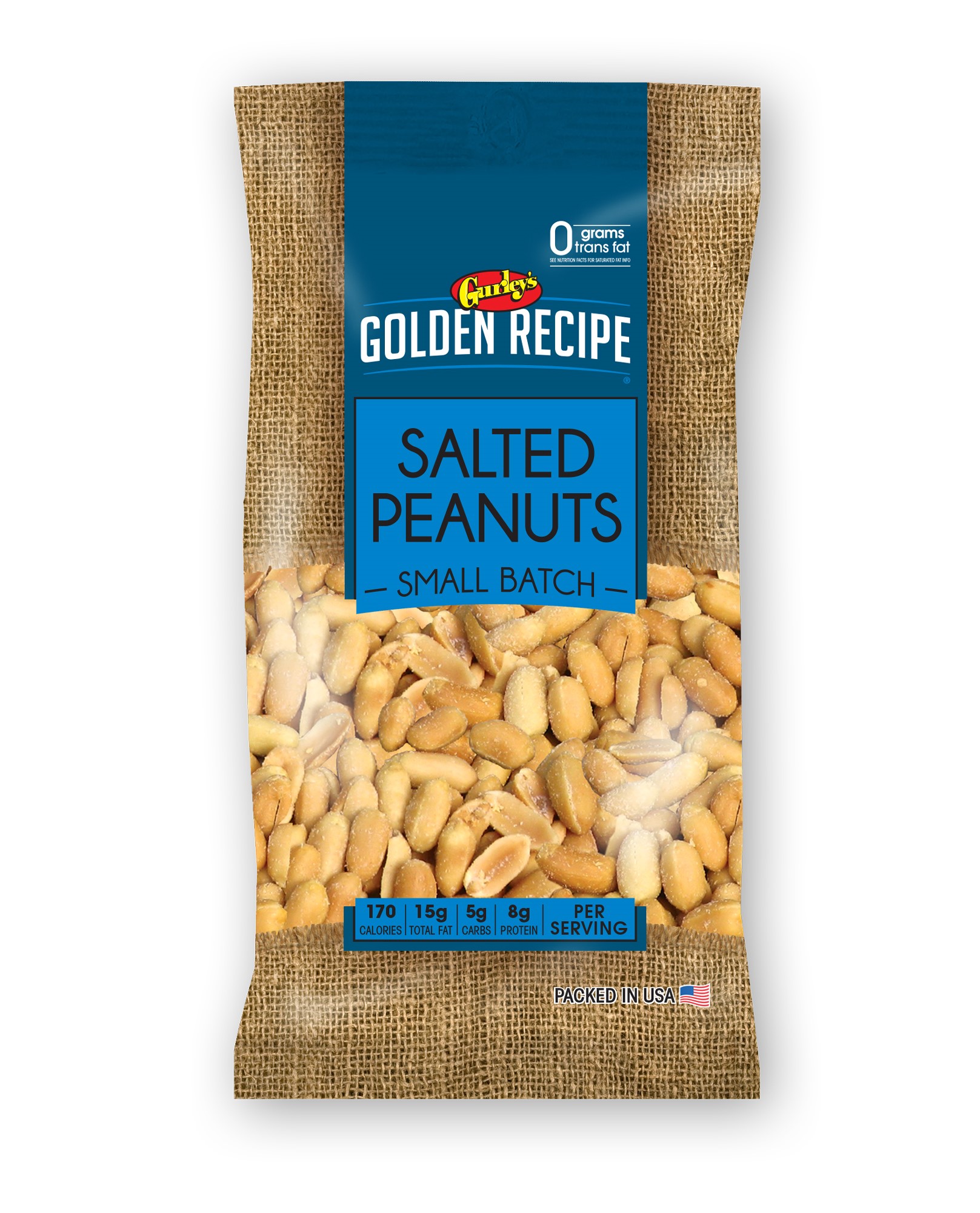 Gurley's Golden Recipe Roasted Salted Peanuts, Crunchy Snack, 6.5 oz ...