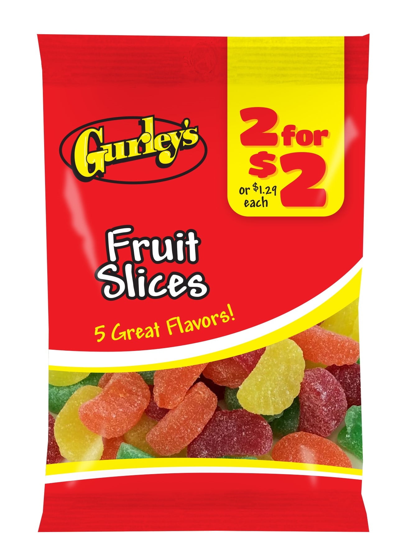 Gurley's Juicy Fruit Slices, Gummy Candy with Natural Fruit Flavors ...
