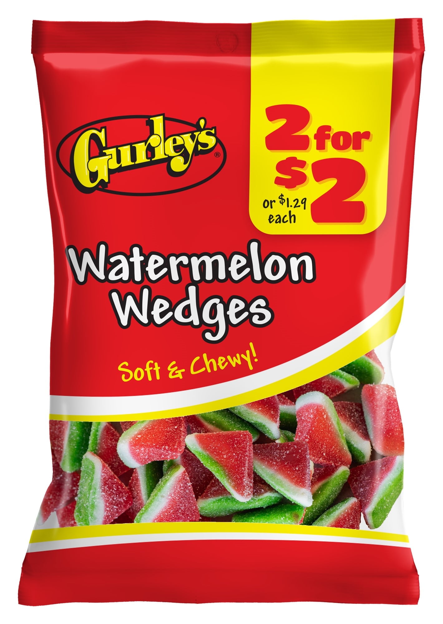 Gurley's Juicy Watermelon Wedges, Refreshing Gummy Candy (Pack of 12 ...