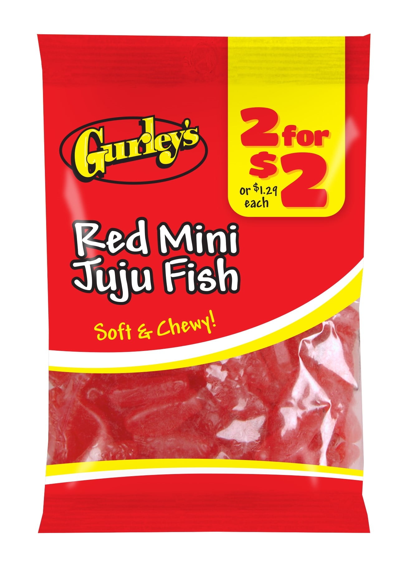 Gurley's Red Mini Ju Ju Fish Gummies, Sweet Berry-Flavored Chewy Treats (Pack of 12) - Walmart.com