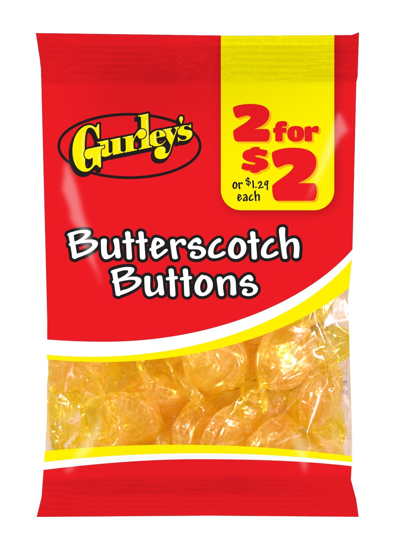 Gurley's Rich Butterscotch Buttons, Smooth and Creamy Hard Candy (Pack ...