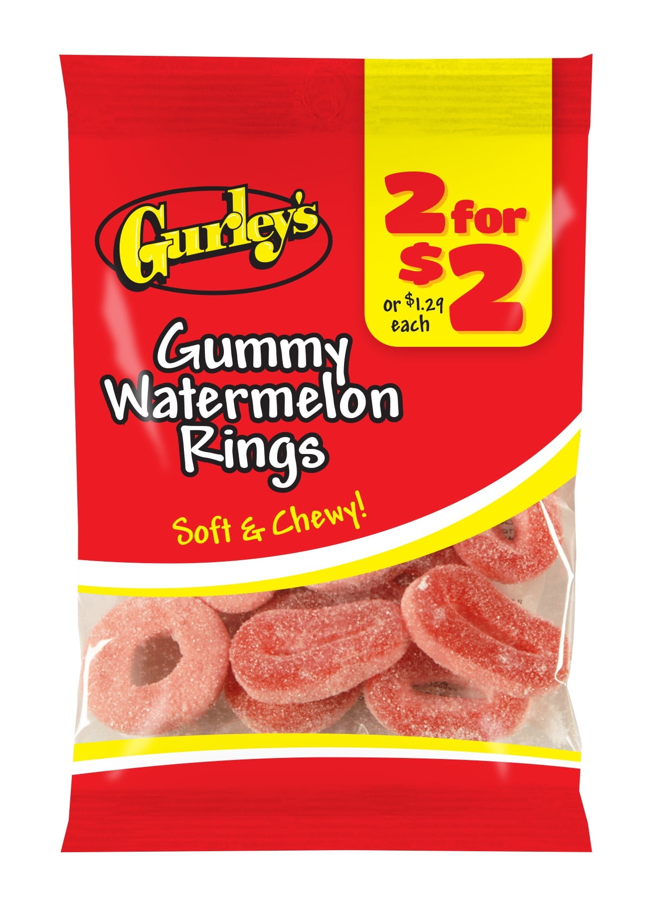 Gurley's Watermelon Gummy Rings, Sweet Summer-Flavored Gummi Candy ...