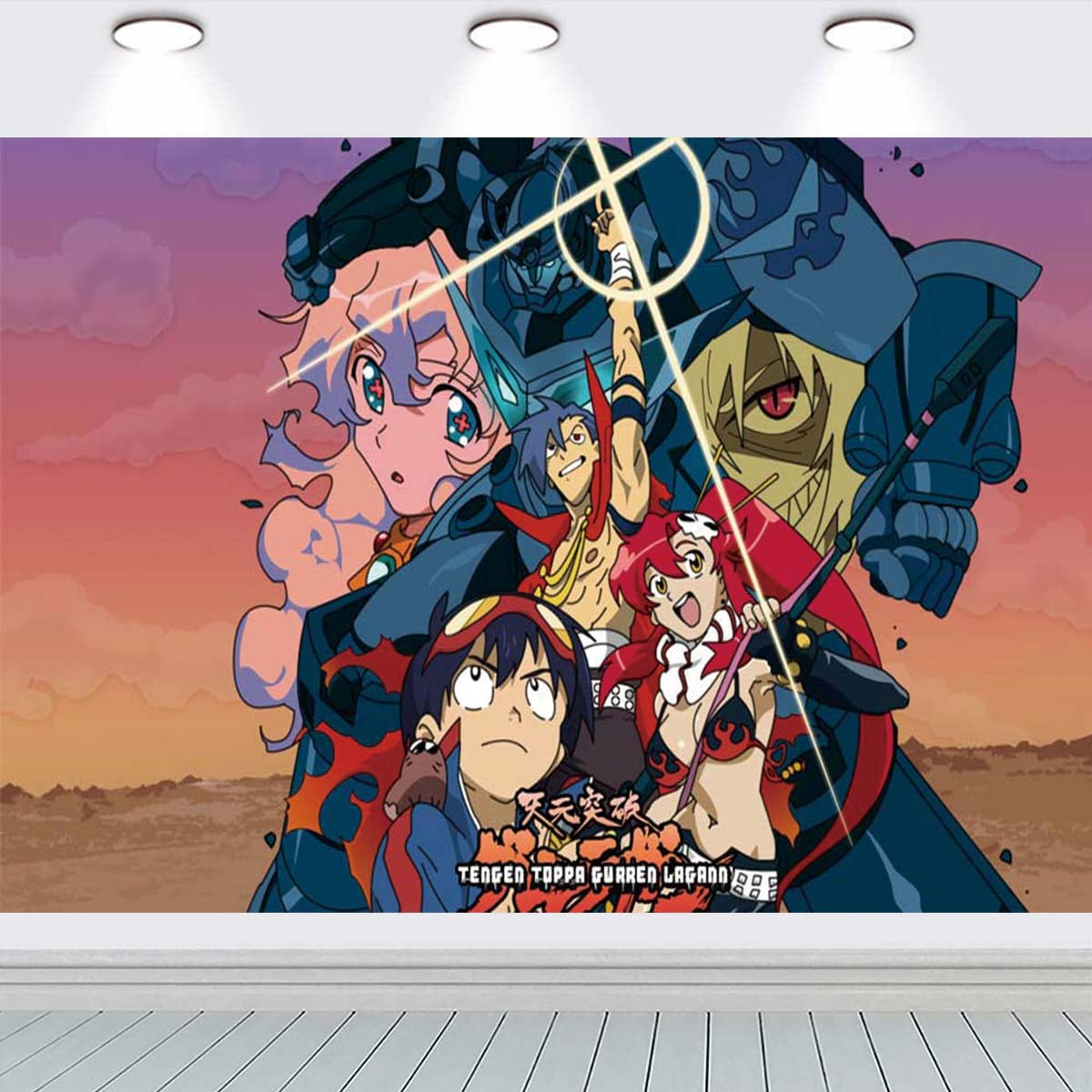 Gurren Lagann Background school Wall Decor Taspestry Poster Banner ...