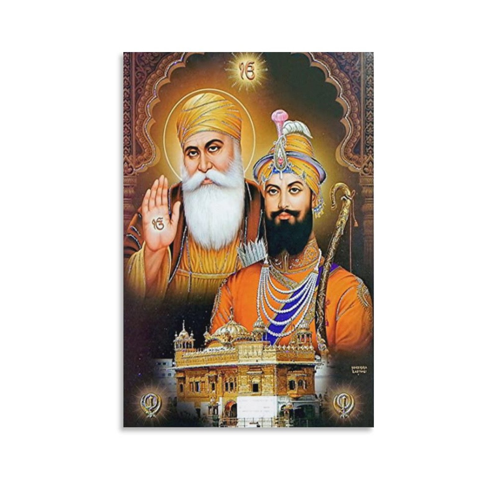 Guru Gobind Singh And Guru Nanak Dev Ji Room Aesthetic Poster Print Art Wall Painting Canvas ...