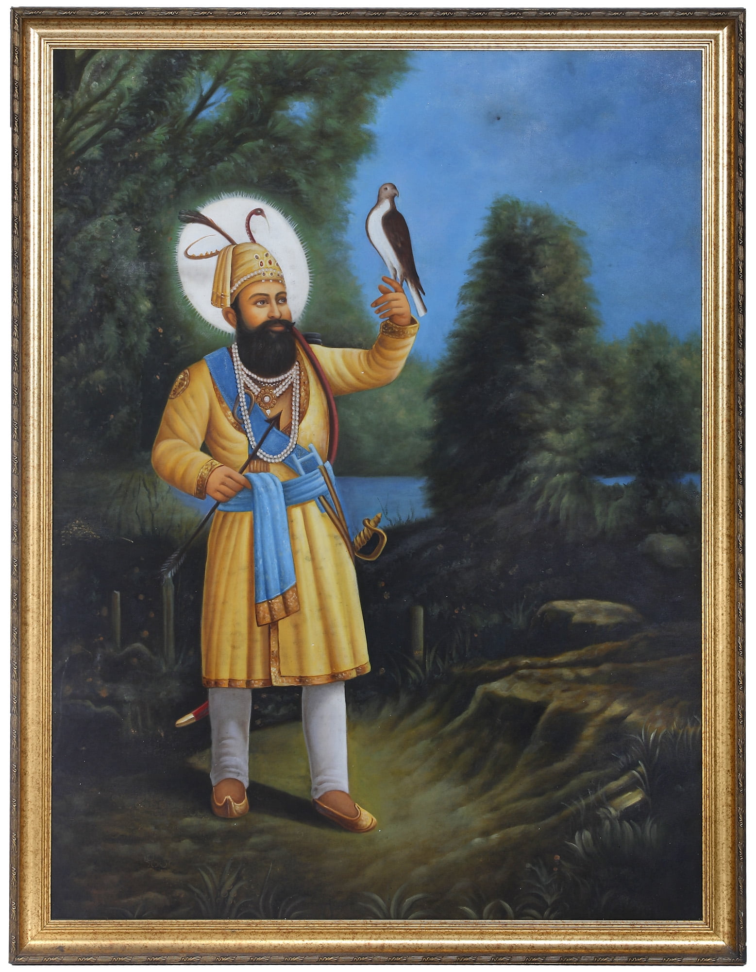 Guru Gobind Singh - The Warrior Guru (Framed) - Oil on Canvas - Walmart.com