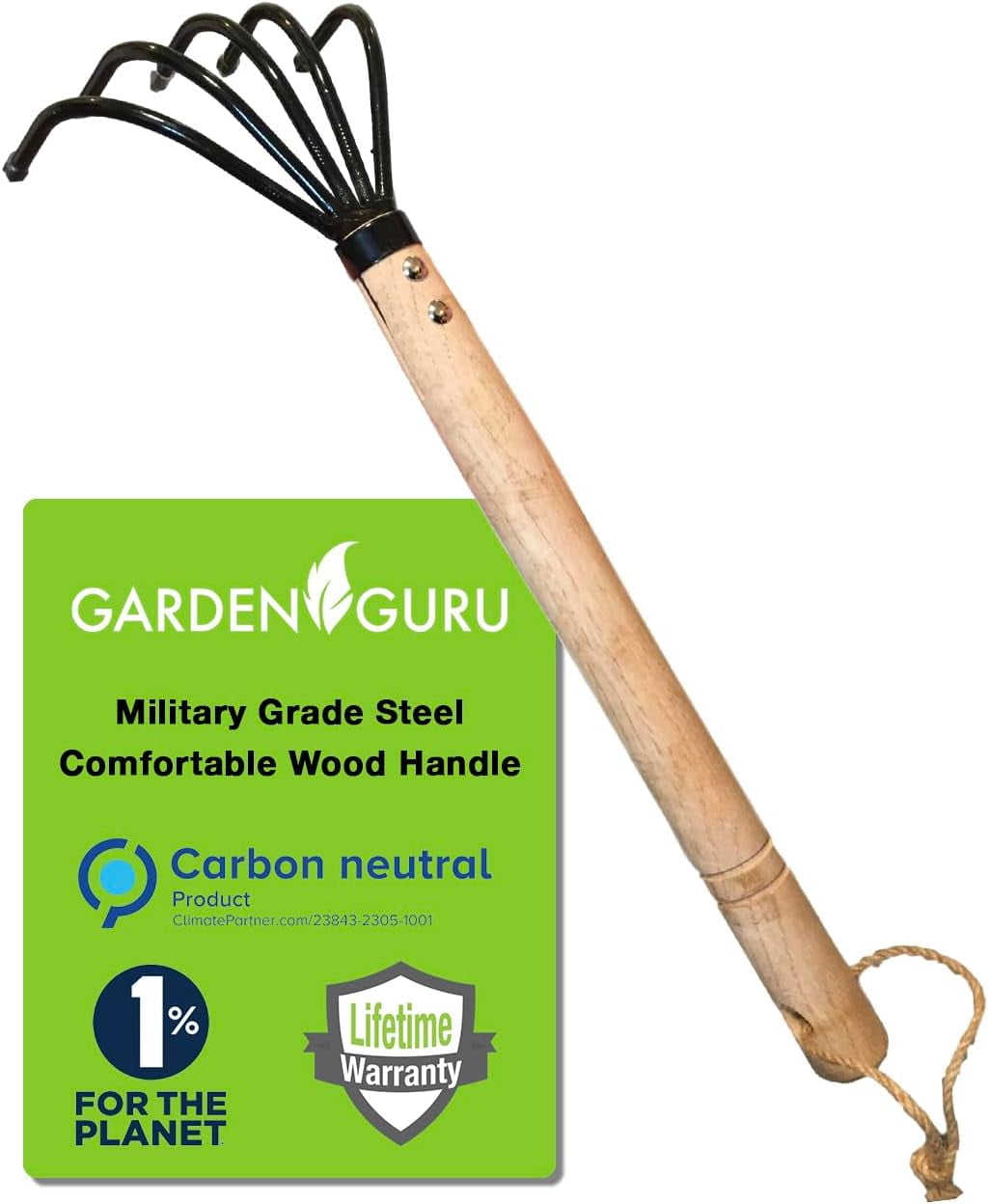 Guru Hand Rake Cultivator Claw Soil Tiller - Military Grade Steel ...