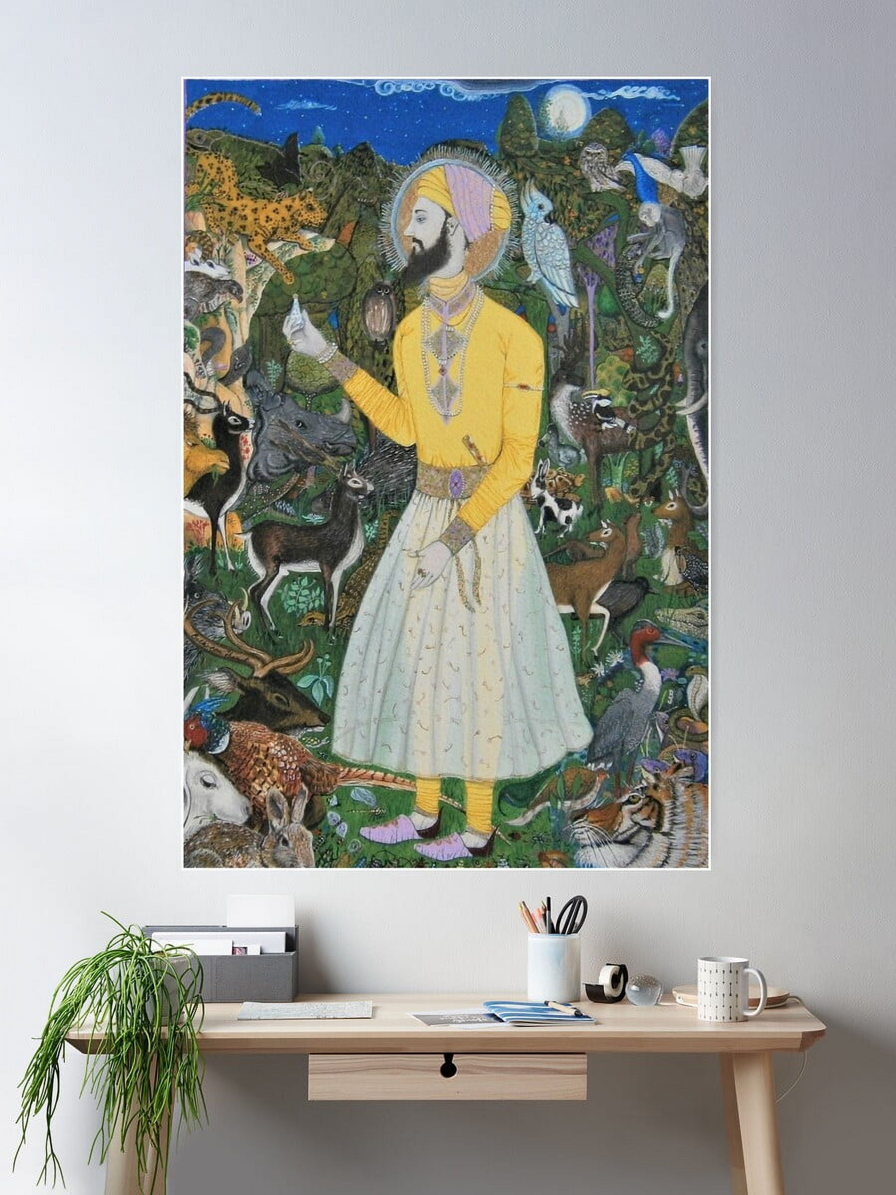 Guru Har Rai In The Celestial Garden Poster Wall Art, Modern Wall Decor ...