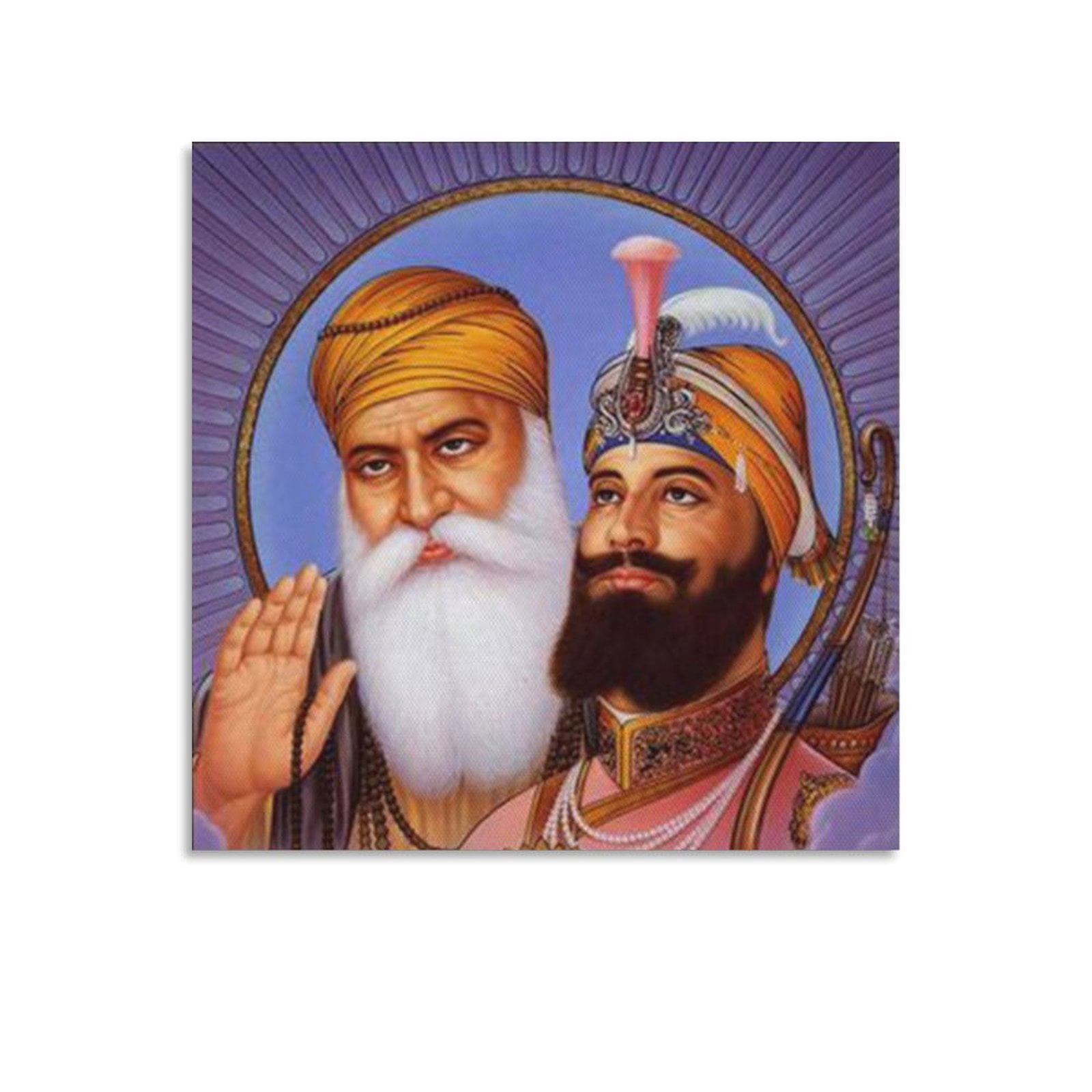 Guru Nanak Dev And Guru Gobind Singh Canvas Wall Art Poster Decorative ...