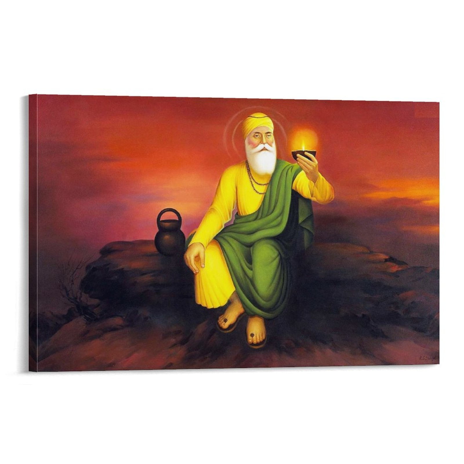 Guru Nanak Dev Art Painting Picture Print Canvas Poster Wall Paint Art ...