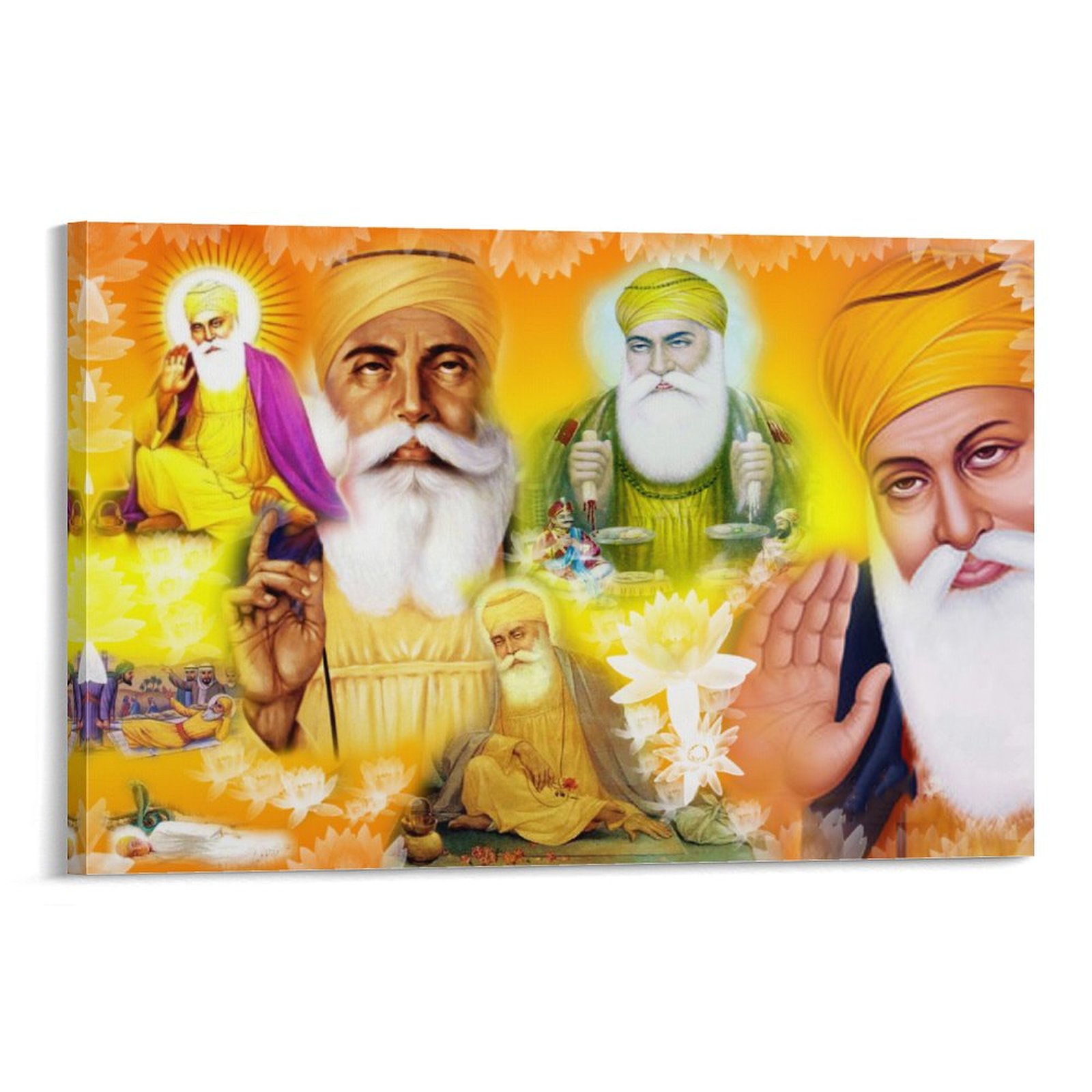 Guru Nanak Dev Ji Art Painting Canvas Wall Art Poster Decorative ...