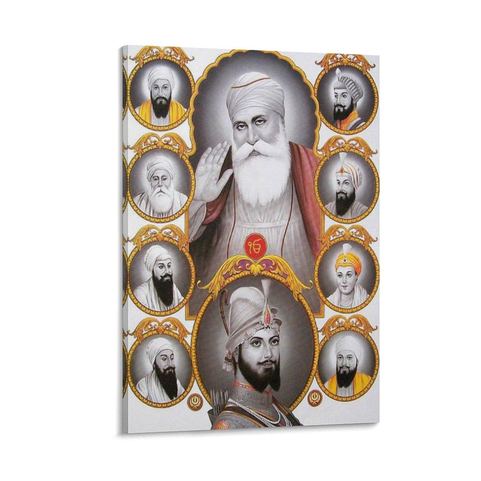 Guru Nanak Dev Ji with Gobind Singh 10 Sikh Gurus Poster Artworks ...