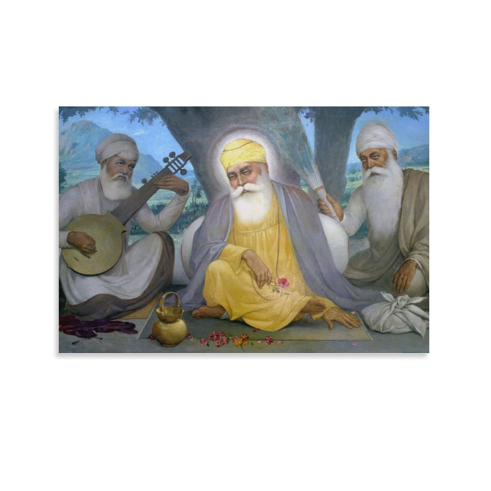 Guru Nanak Dev Ji Poster Painting Picture Print Canvas Poster Wall ...