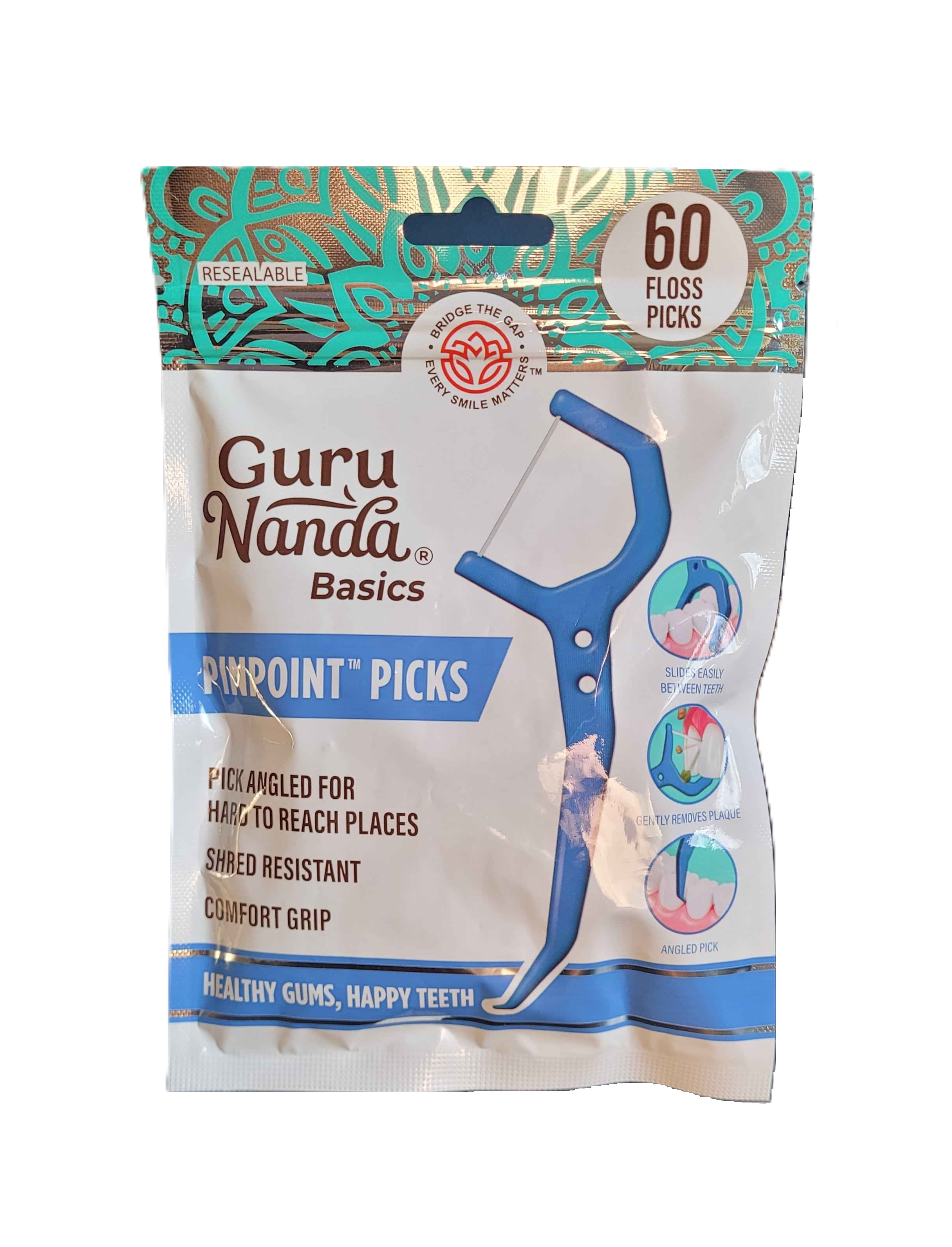 Guru Nanda Basics Pinpoint Picks - 60 count Floss Picks - Walmart.com